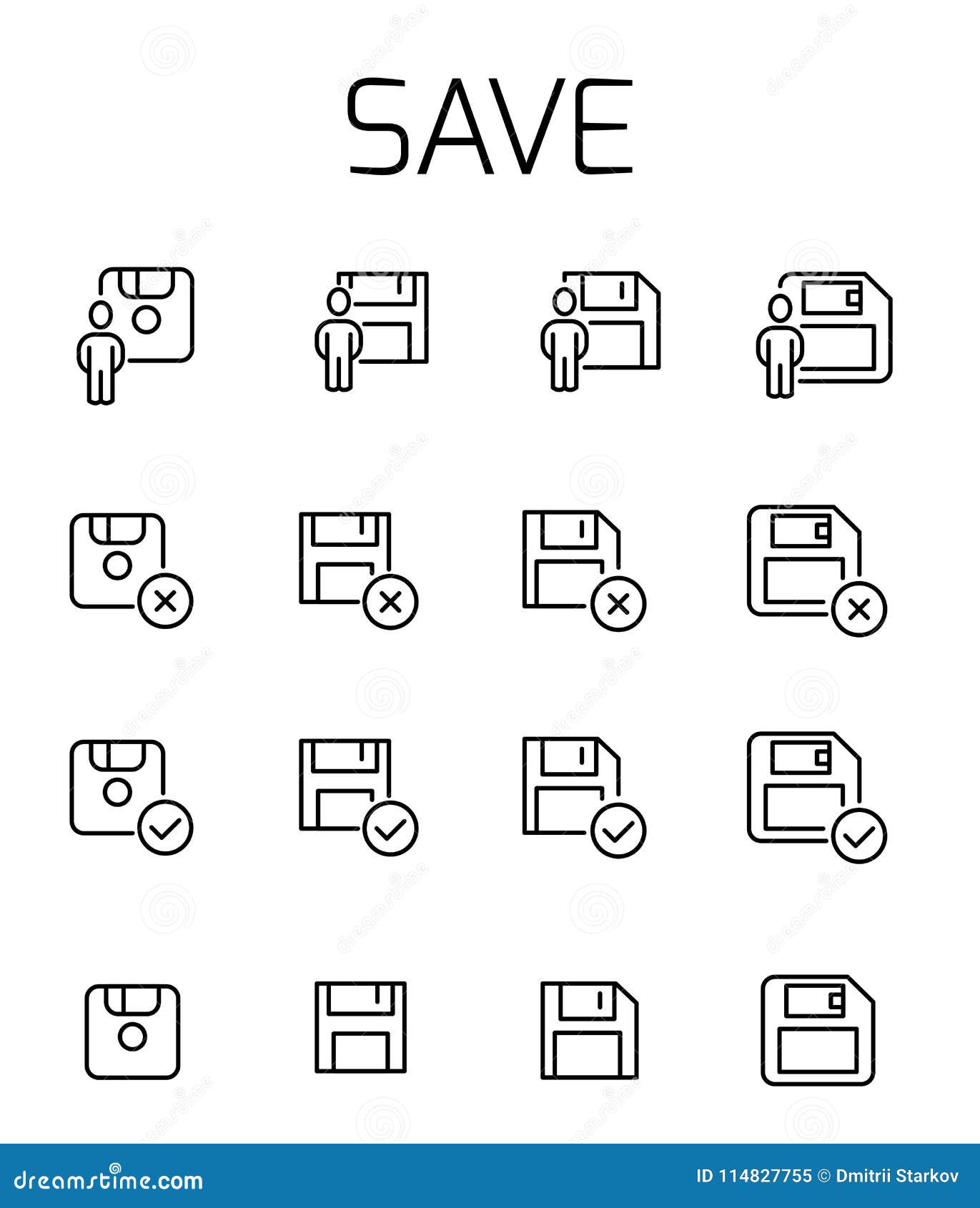 Save Related Vector Icon Set Stock Vector - Illustration of graphic ...
