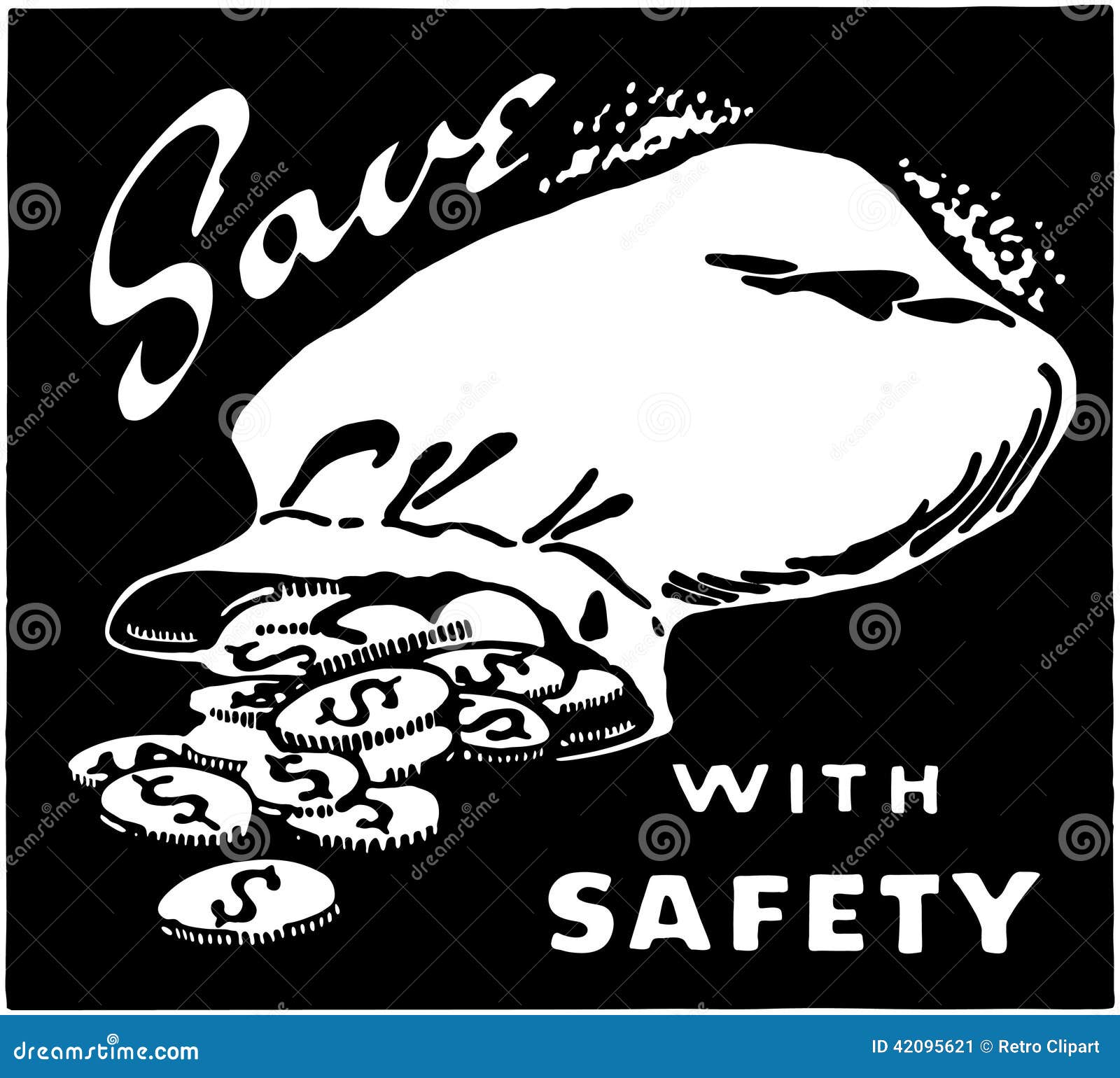 Save with Safety stock vector. Illustration of classic - 42095621