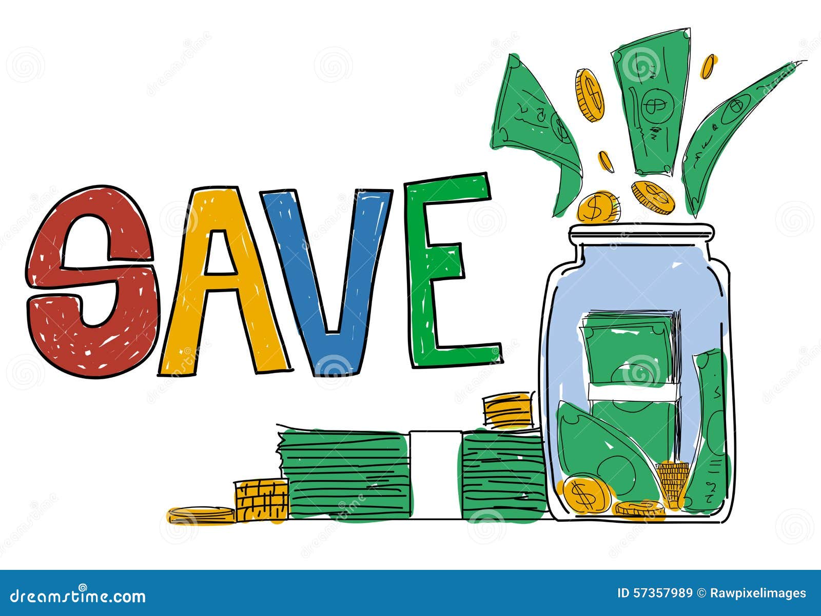 Save Saving Investment Finance Money Concept Stock Illustration ...