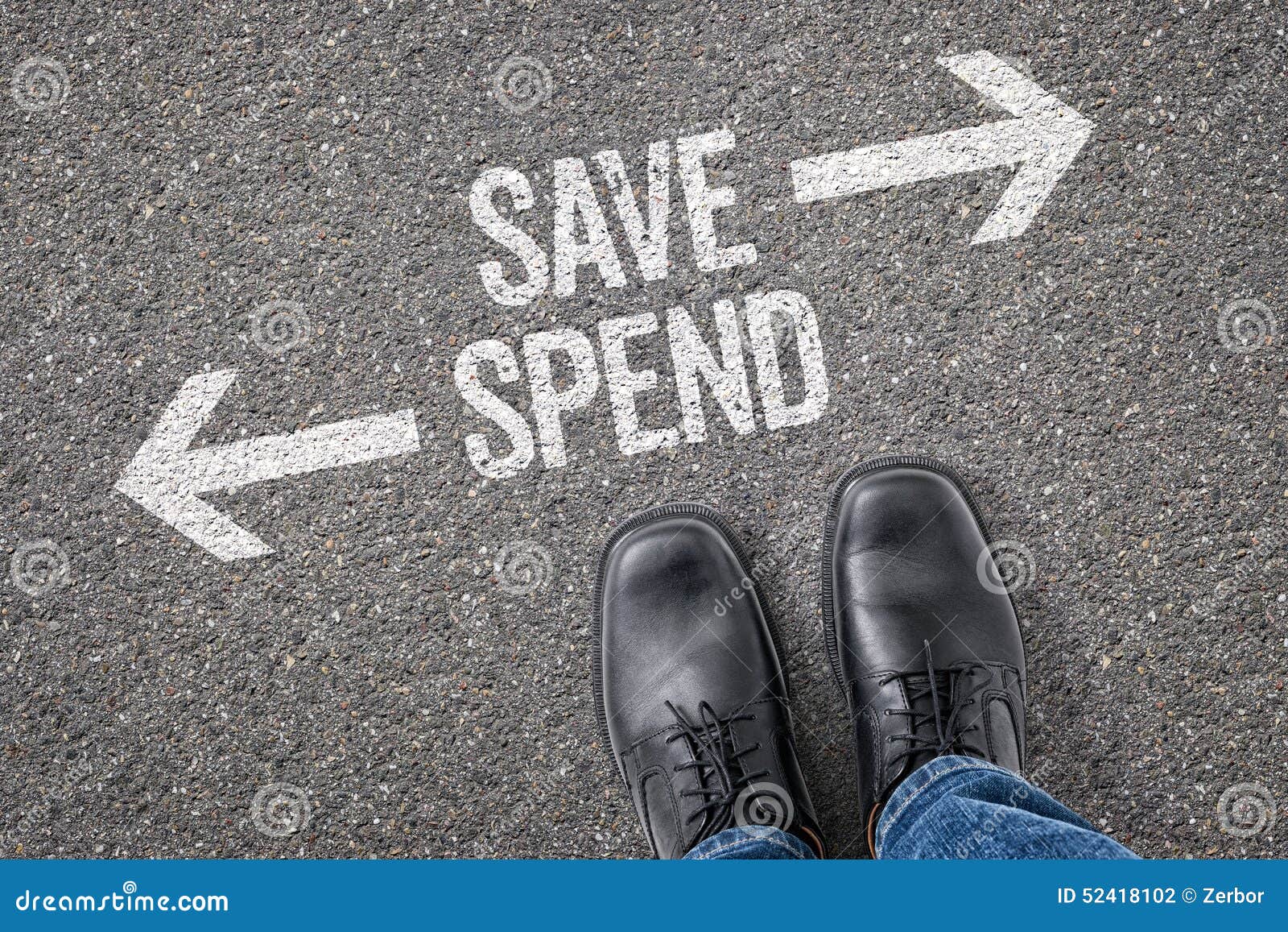 Save or Spend stock photo. Image of concept, arrow, lettering - 52418102