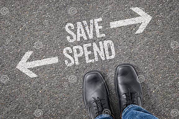 Save or Spend stock photo. Image of concept, arrow, lettering - 52418102