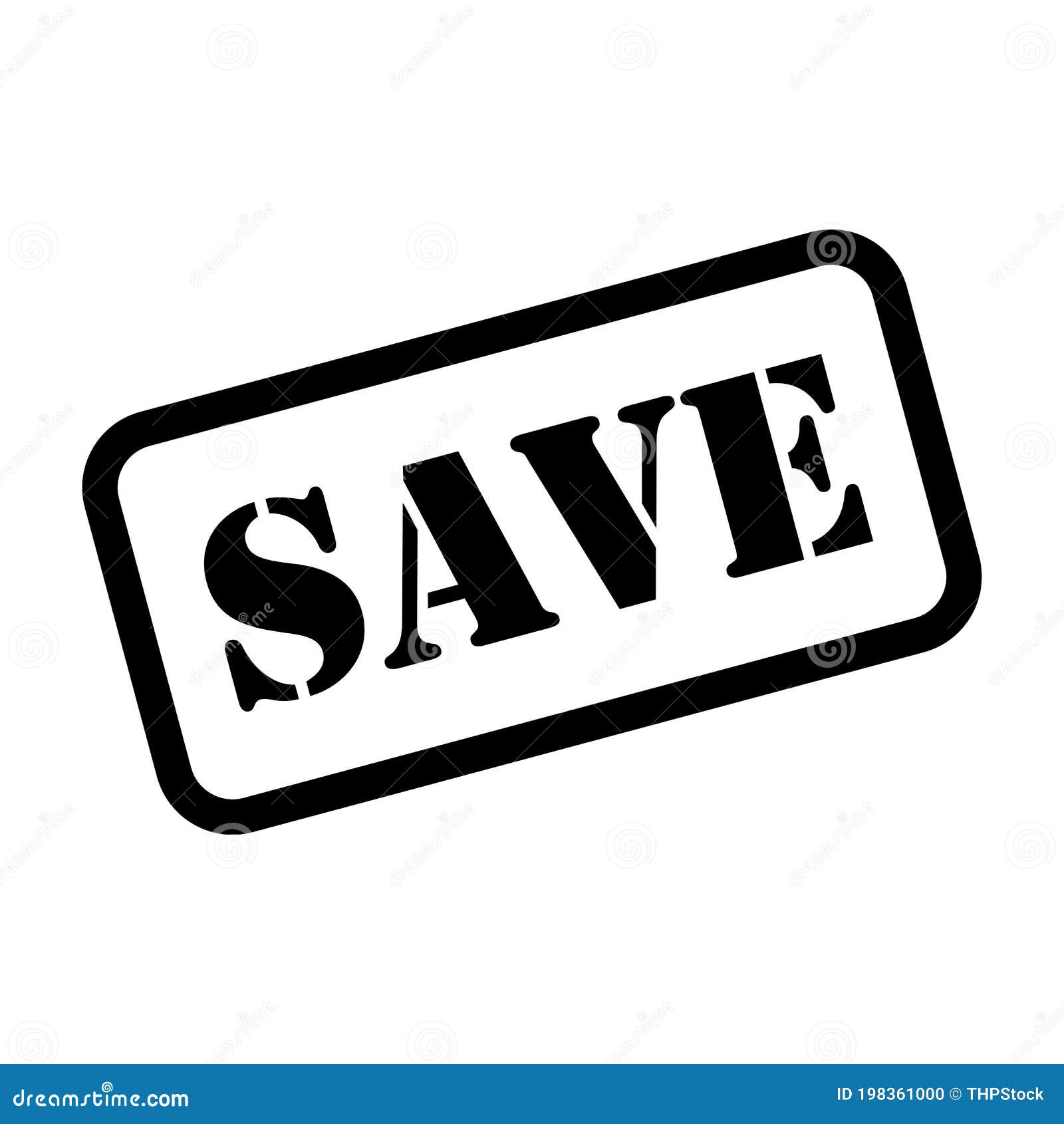 Save Stamp Vector stock vector. Illustration of blue - 198361000