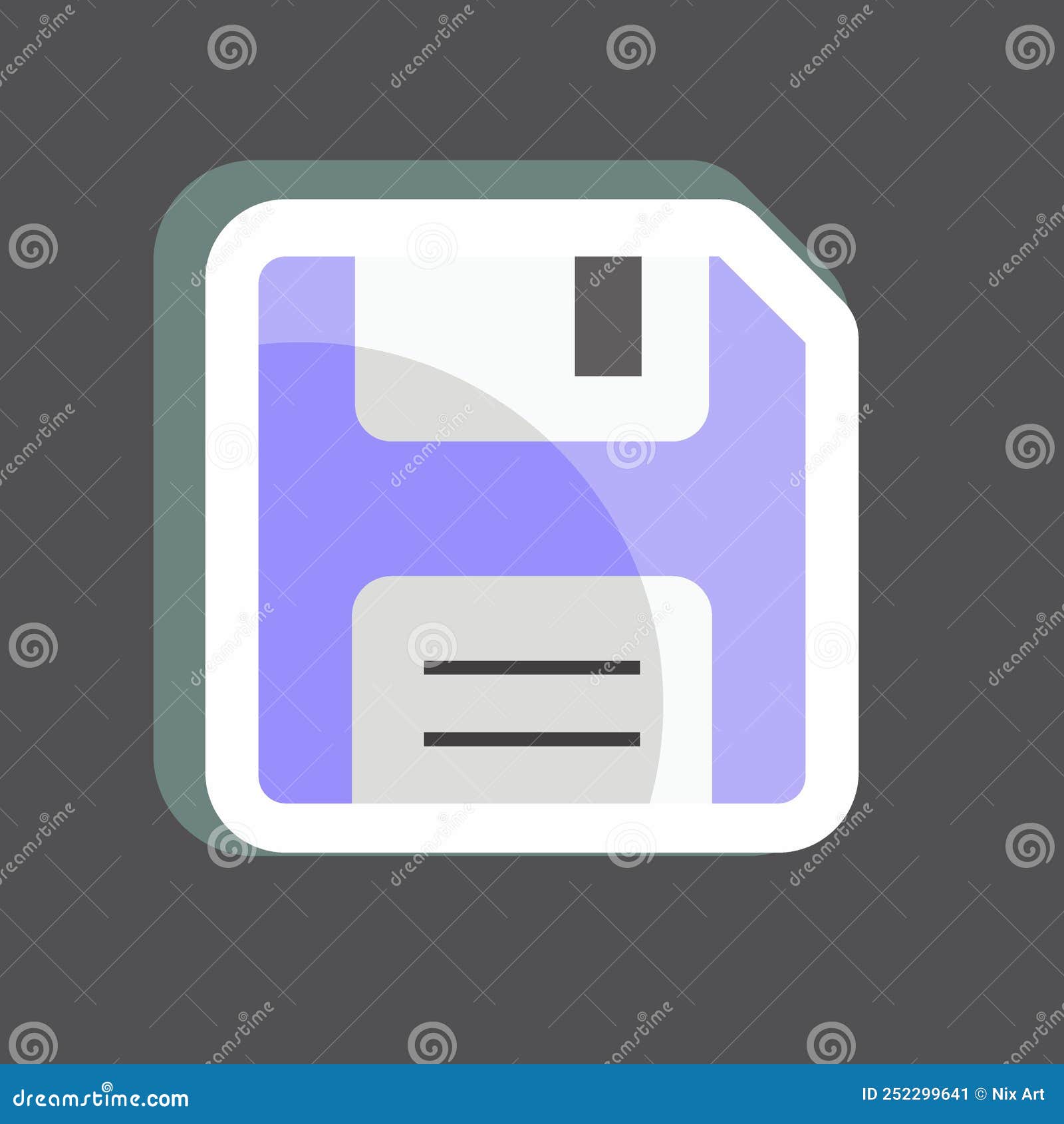 Save Sticker in Trendy Isolated on Black Background Stock Illustration ...