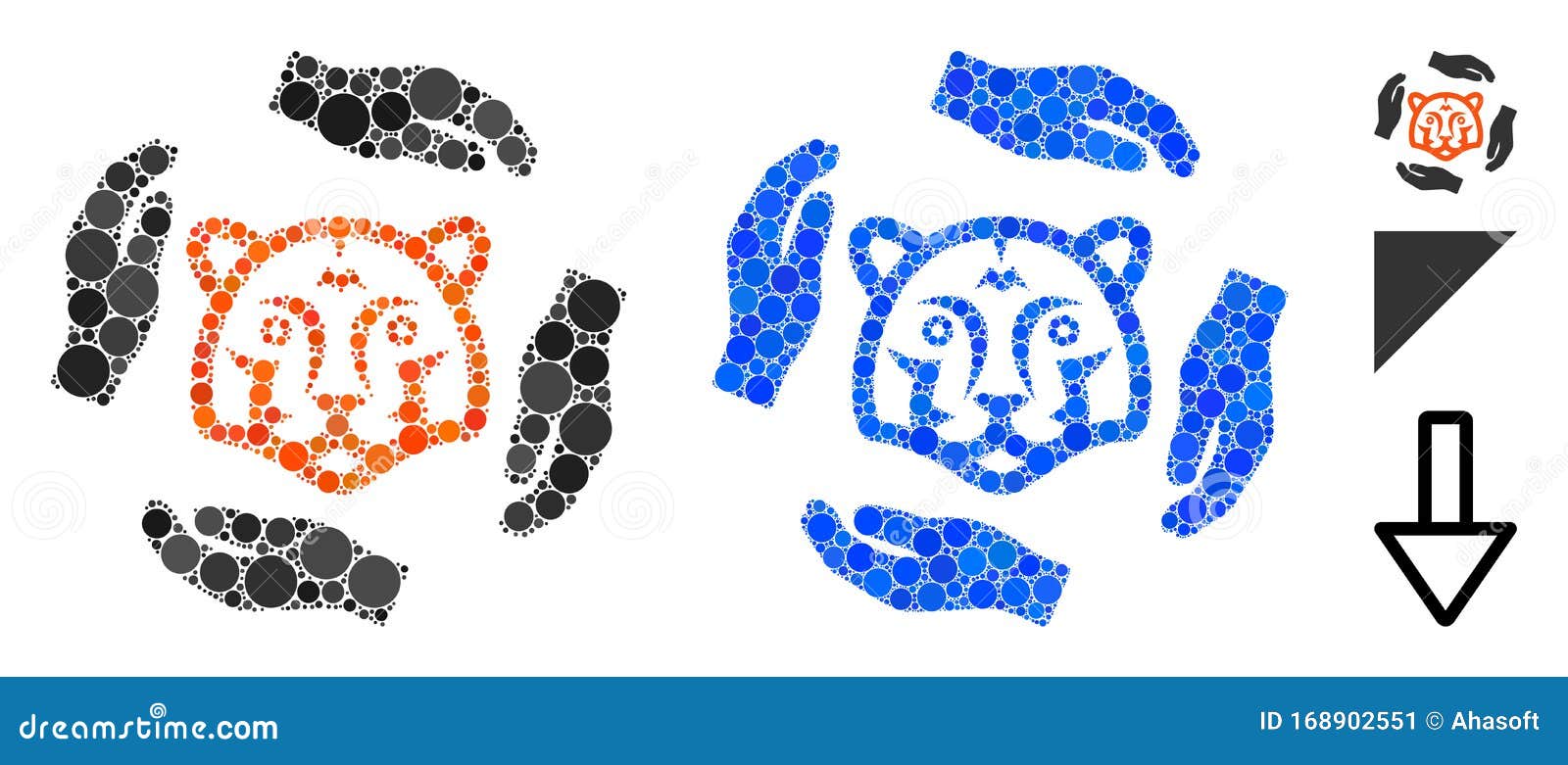 Save Tigers Mosaic Icon of Circle Dots Stock Vector - Illustration of ...