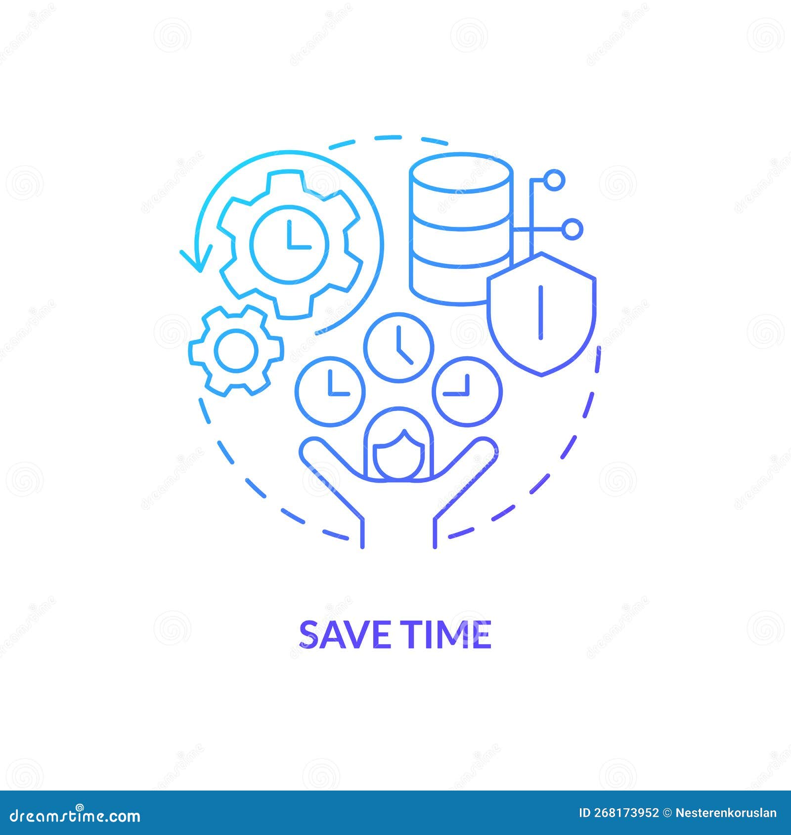 Save Time Blue Gradient Concept Icon Stock Vector - Illustration of ...