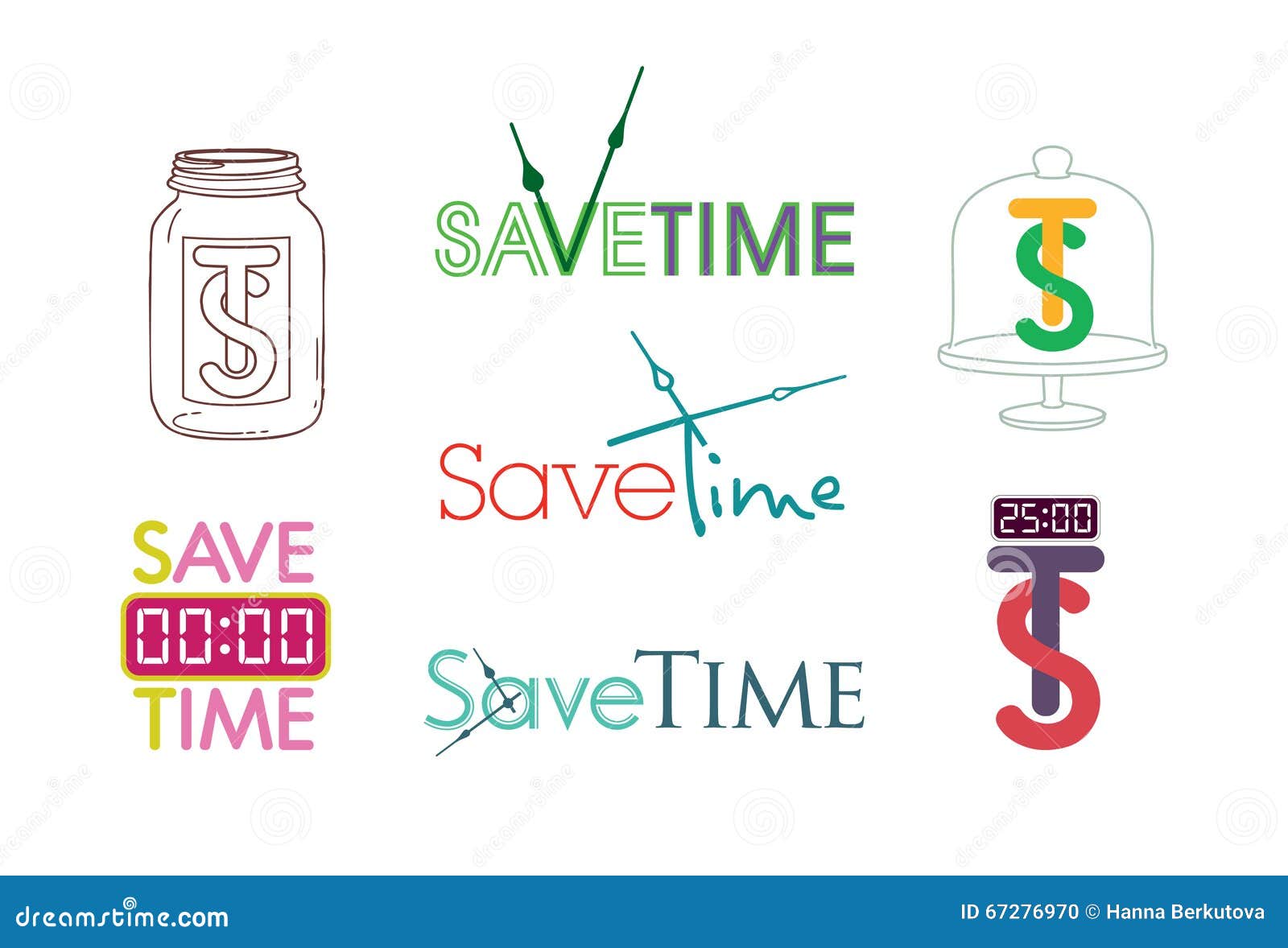 Save time clock vector stock vector. Illustration of digital - 67276970