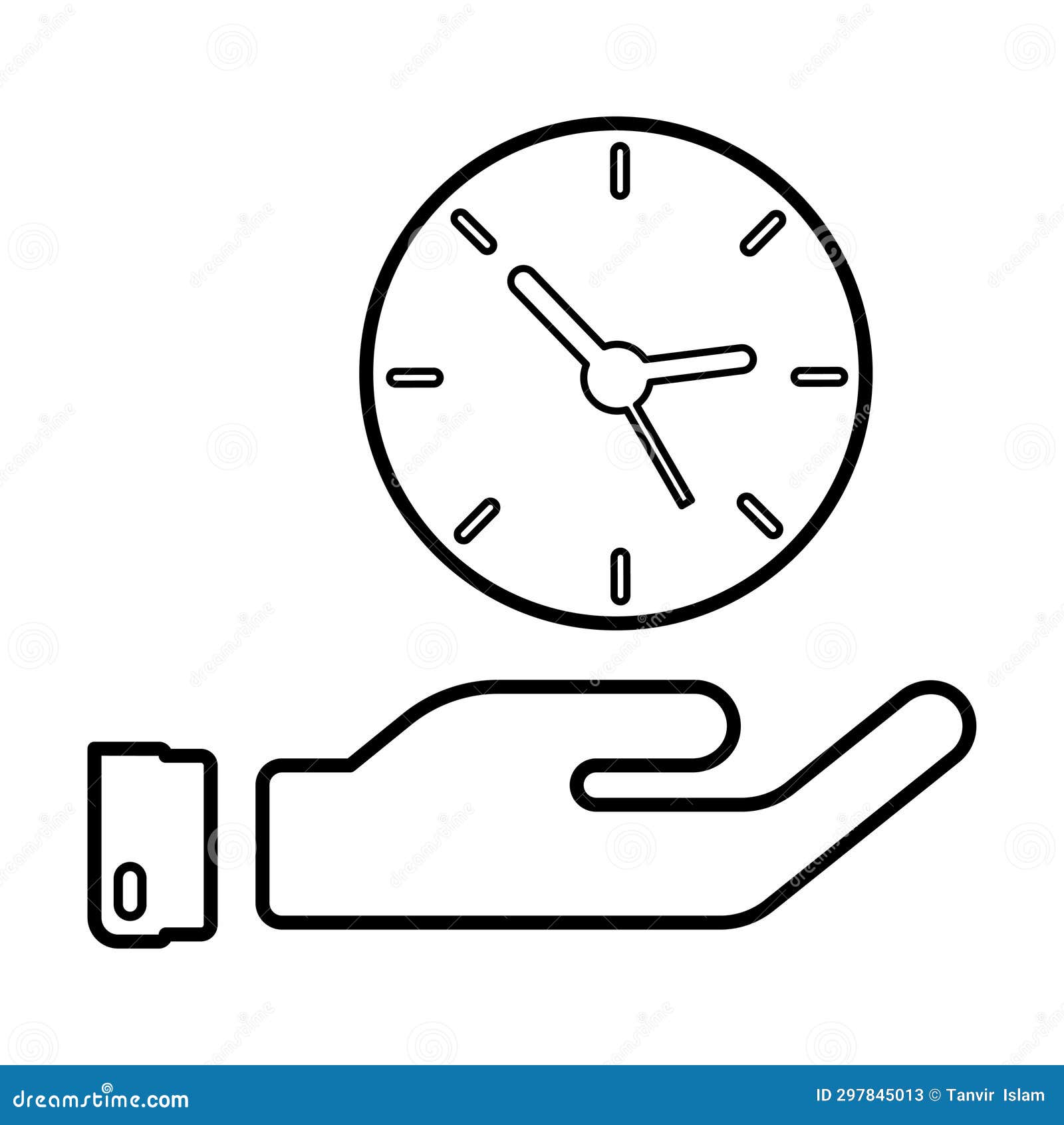 Save Time Icon in Outline Style Stock Illustration - Illustration of ...
