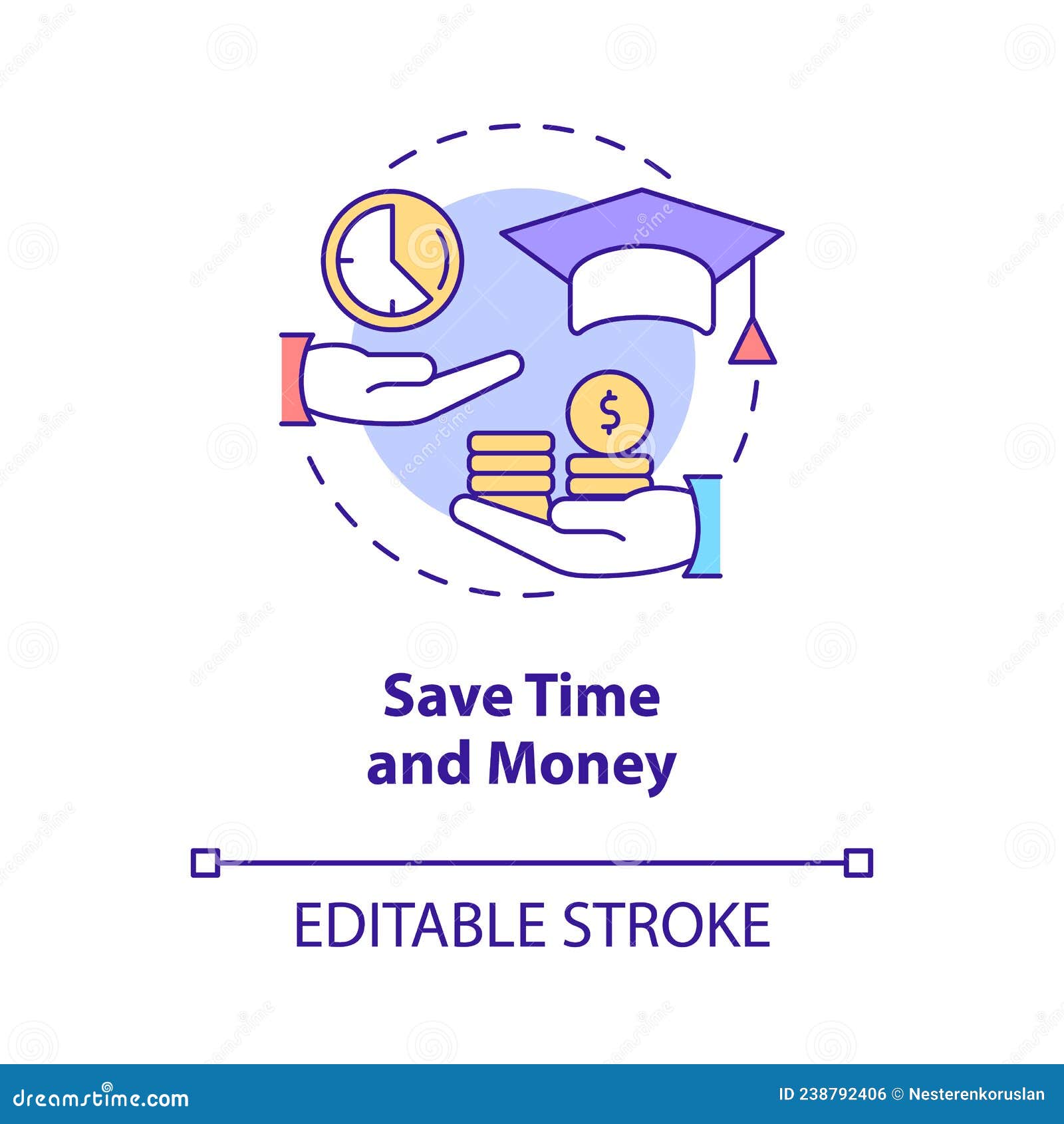Save Time and Money Concept Icon Stock Vector - Illustration of ...