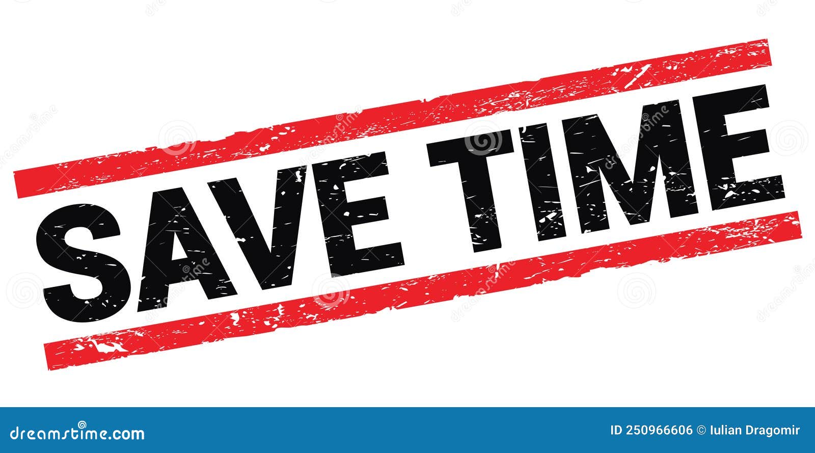SAVE TIME Text on Black-red Rectangle Stamp Sign Stock Illustration ...