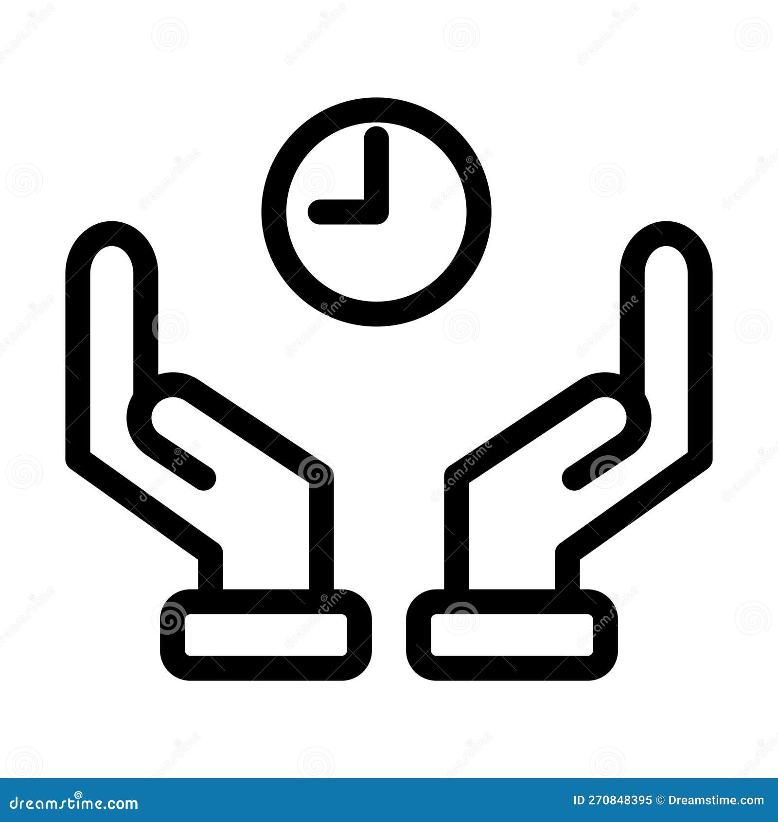 Save Time Thick Line Icon stock illustration. Illustration of outline ...