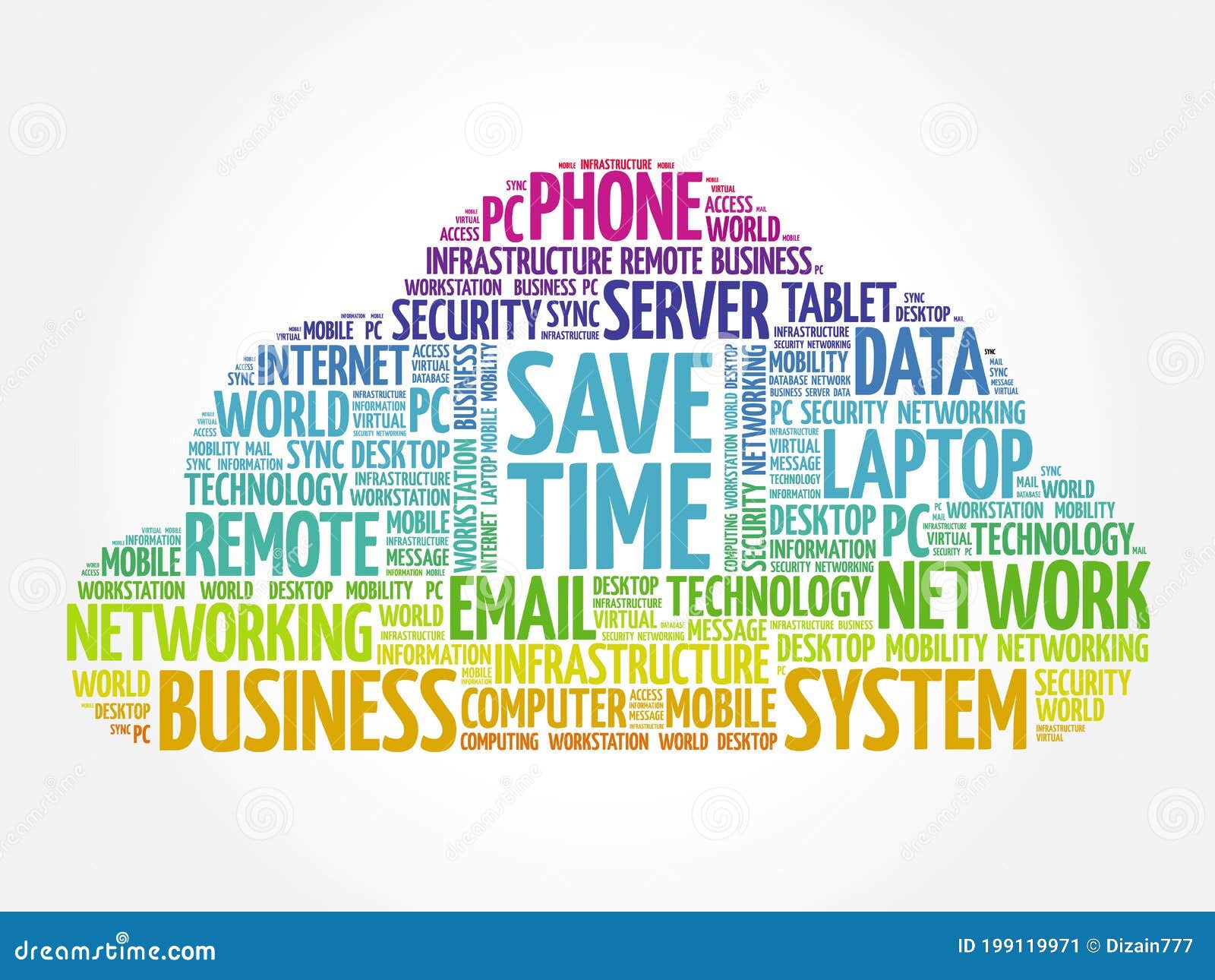 Save Time Word Cloud Collage Stock Illustration - Illustration of ...