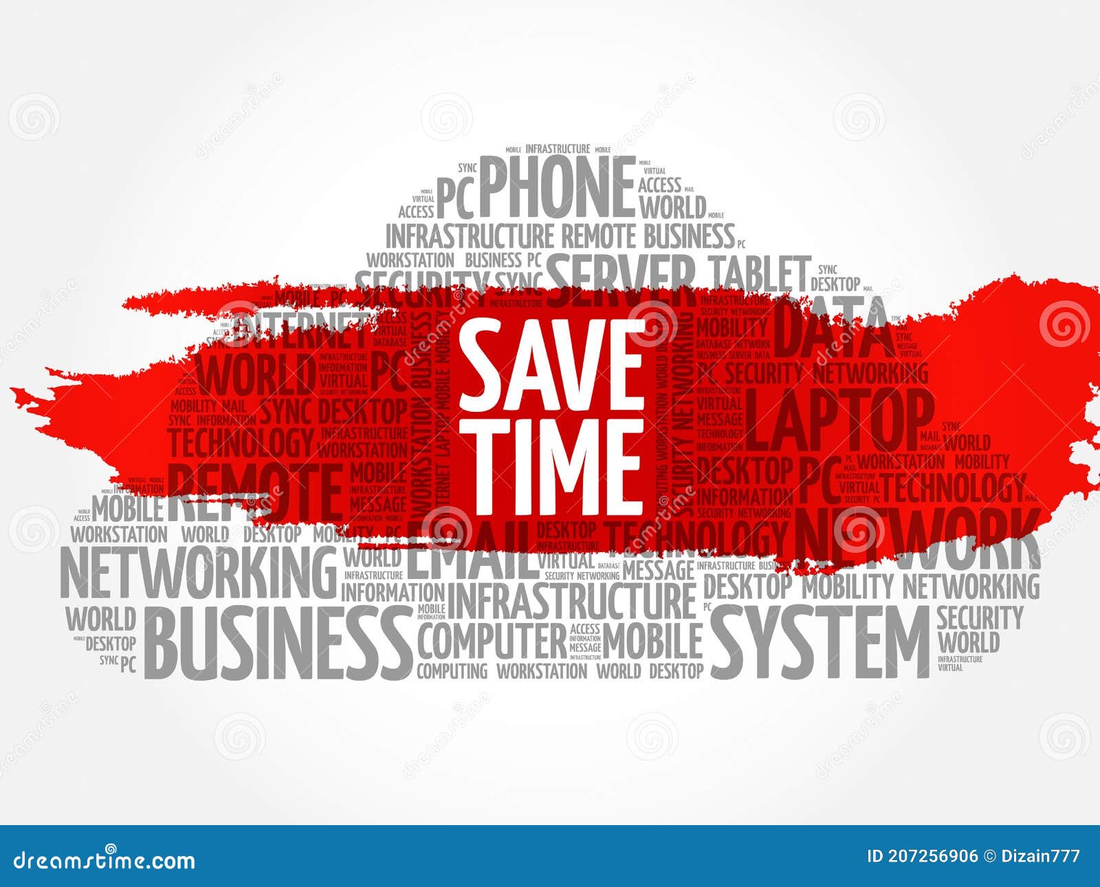 Save Time word cloud stock illustration. Illustration of laptop - 207256906