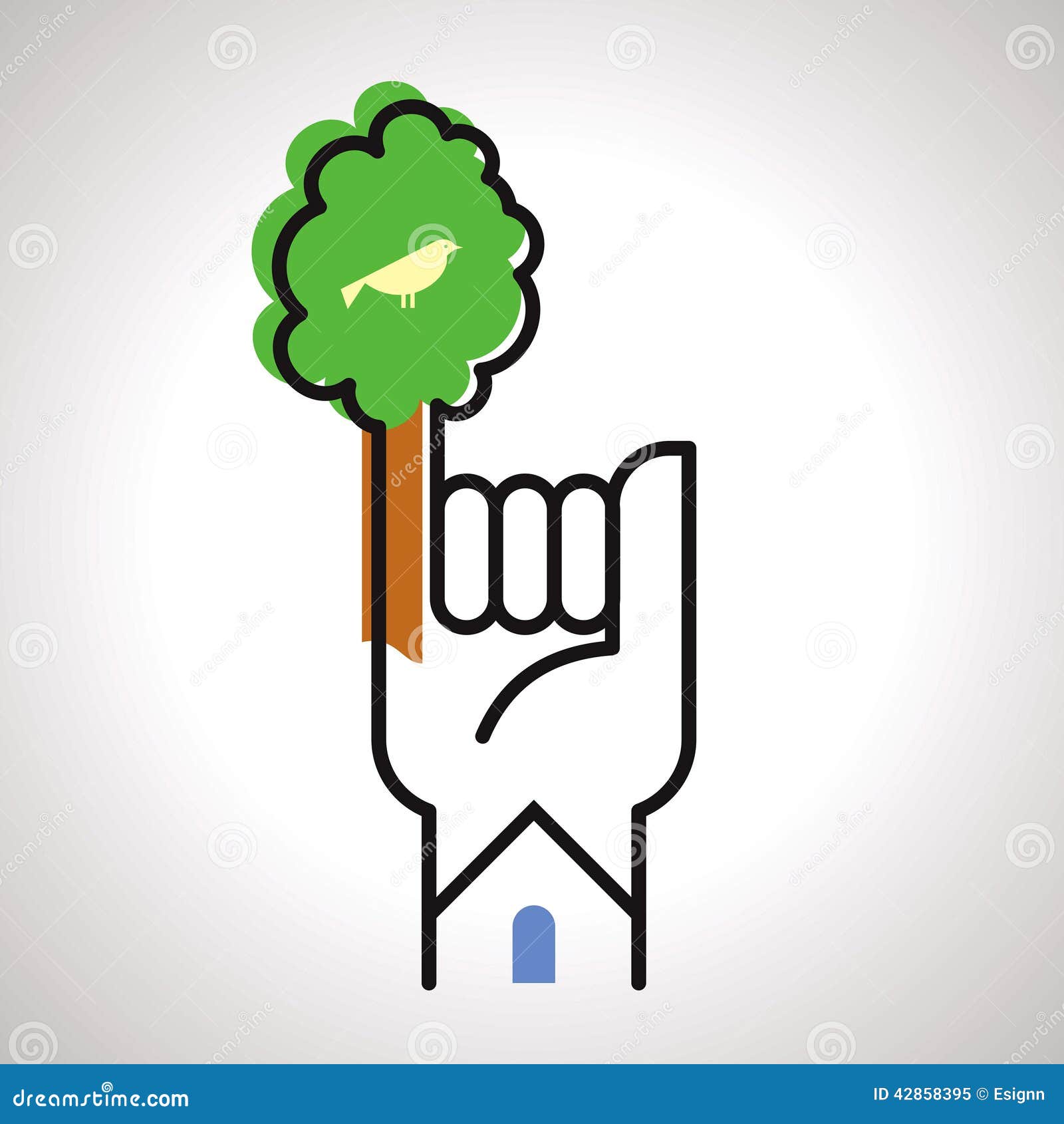 Save Tree With Protection And Safety Vector Illustration ...