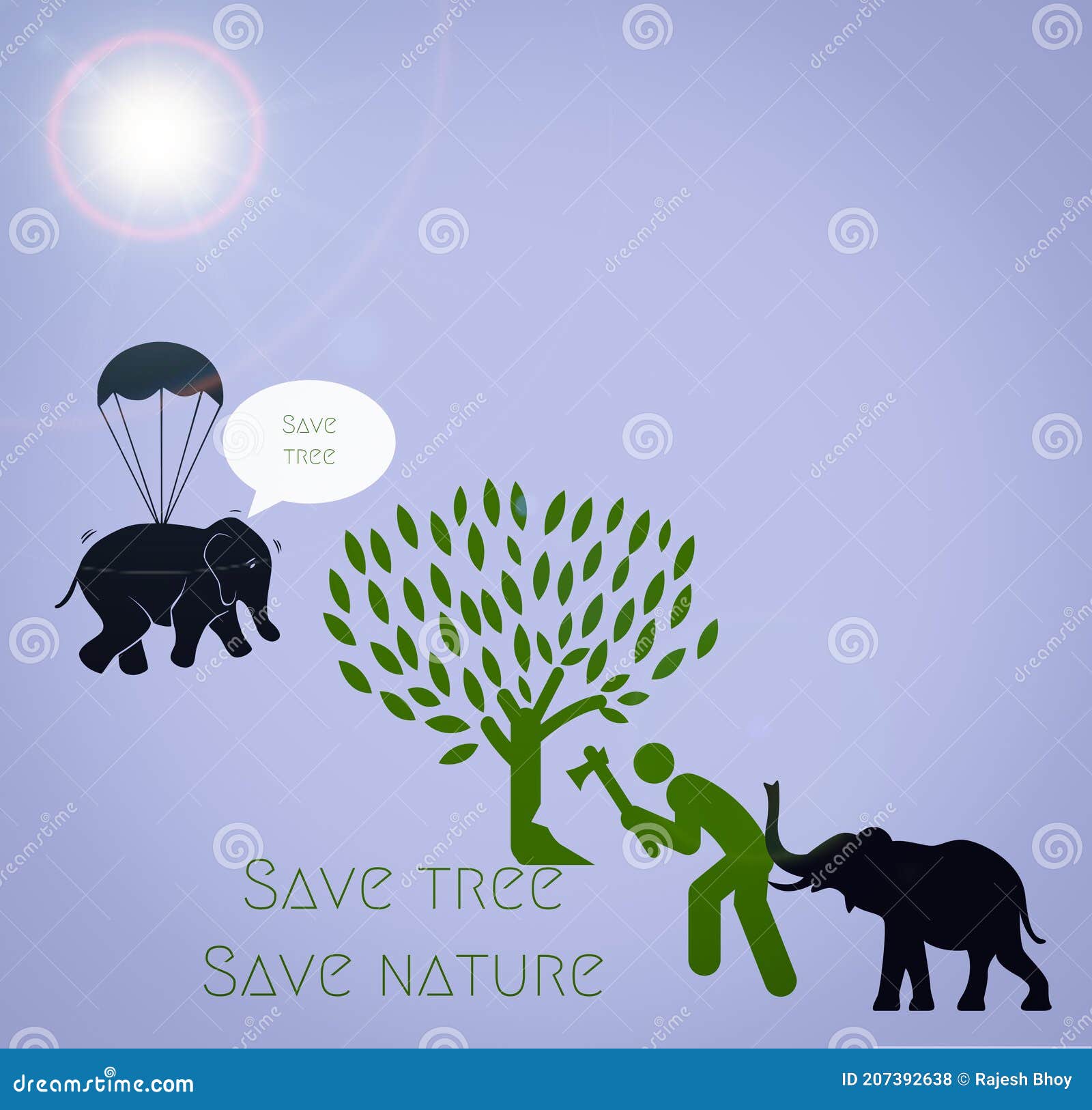 Save Tree Illustration Design Stock Illustration - Illustration of ...