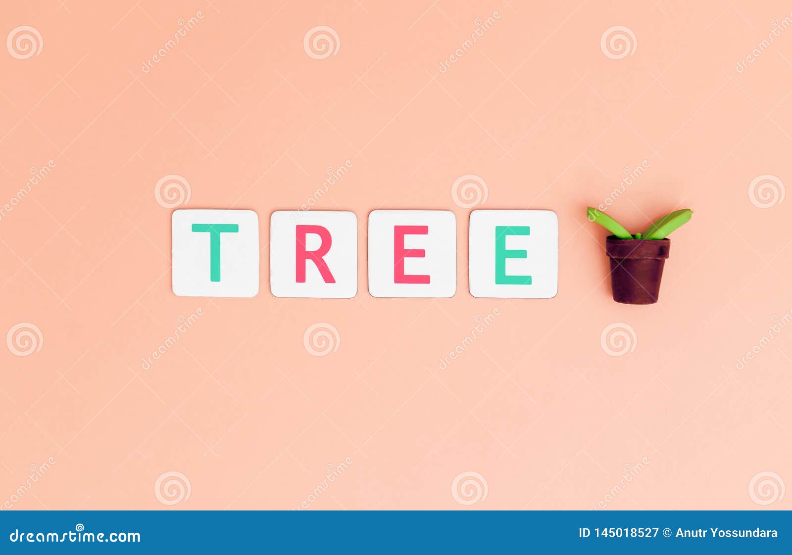 Save Tree Letter with Plant Tree for Ecology and Earth Day Concept ...