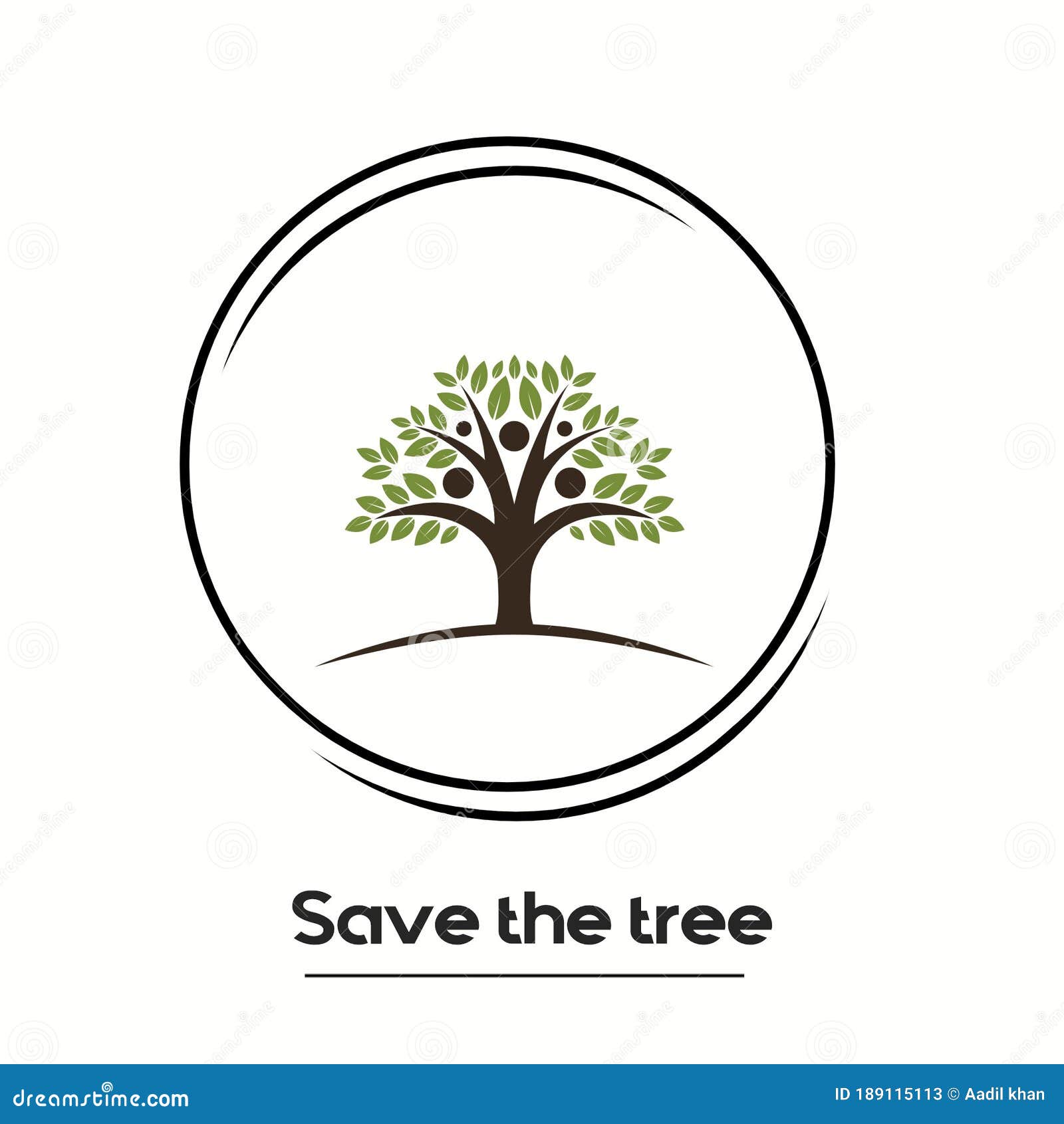 Save the tree logo stock illustration. Illustration of creating - 189115113