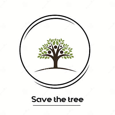 Save the tree logo stock illustration. Illustration of creating - 189115113