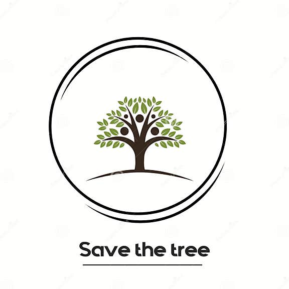 Save the tree logo stock illustration. Illustration of creating - 189115113