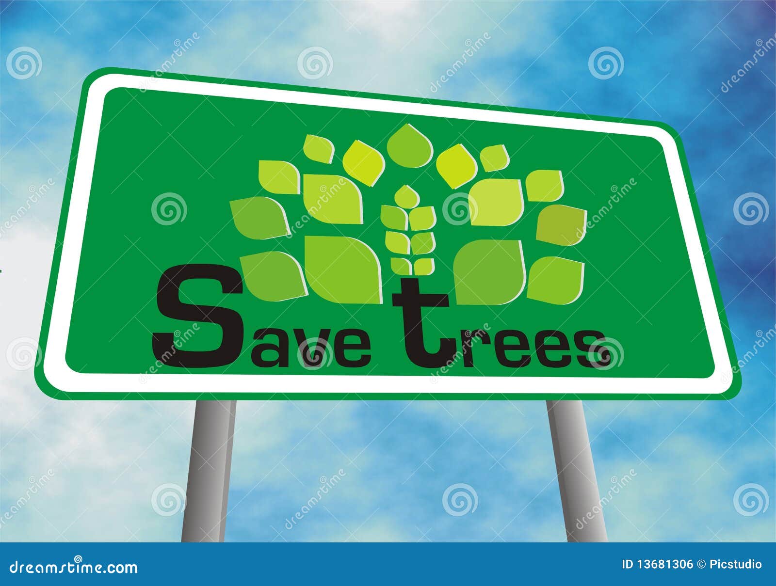 Save trees stock illustration. Illustration of vector - 13681306