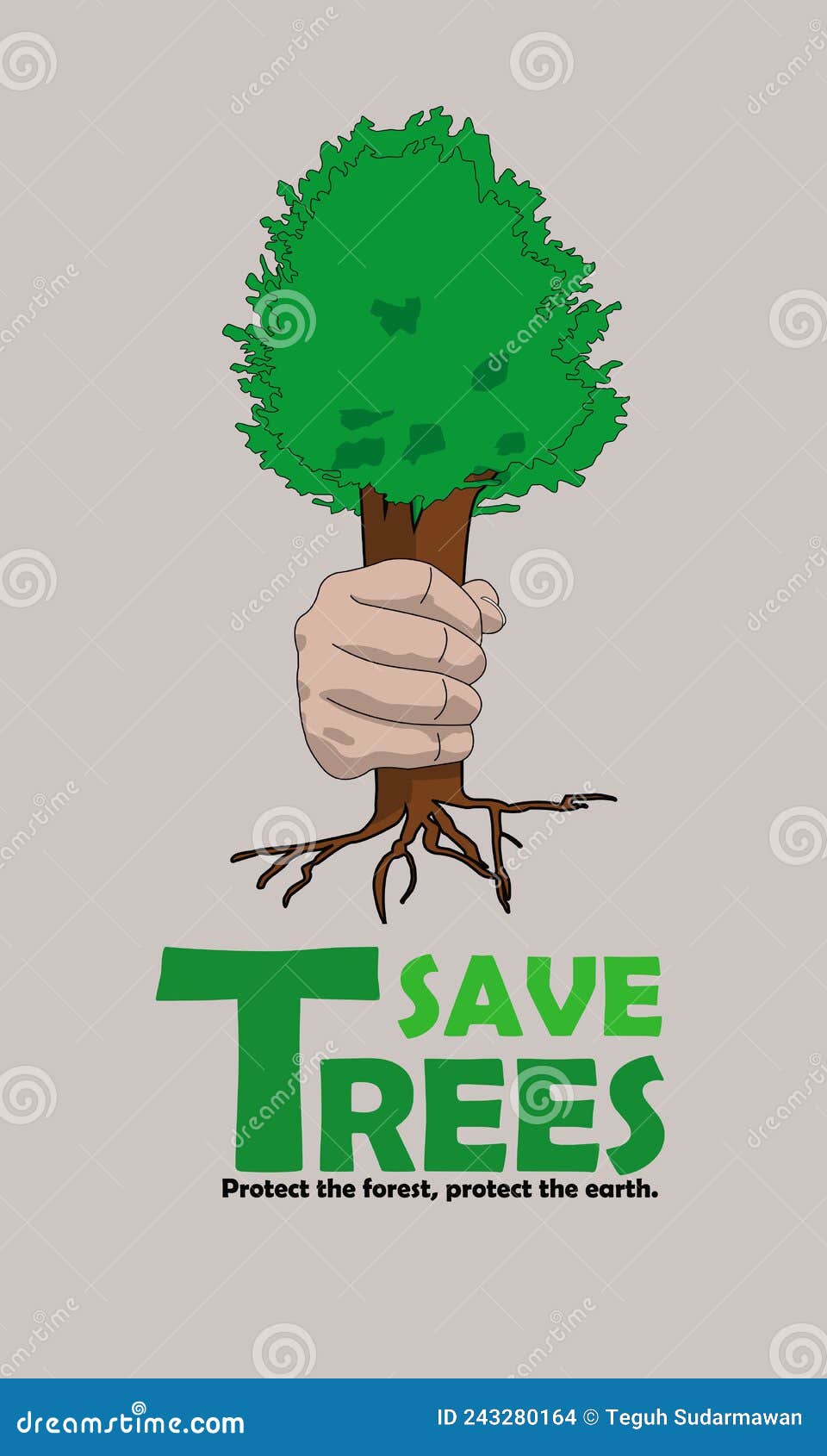 Save Trees stock vector. Illustration of school, brochure - 243280164