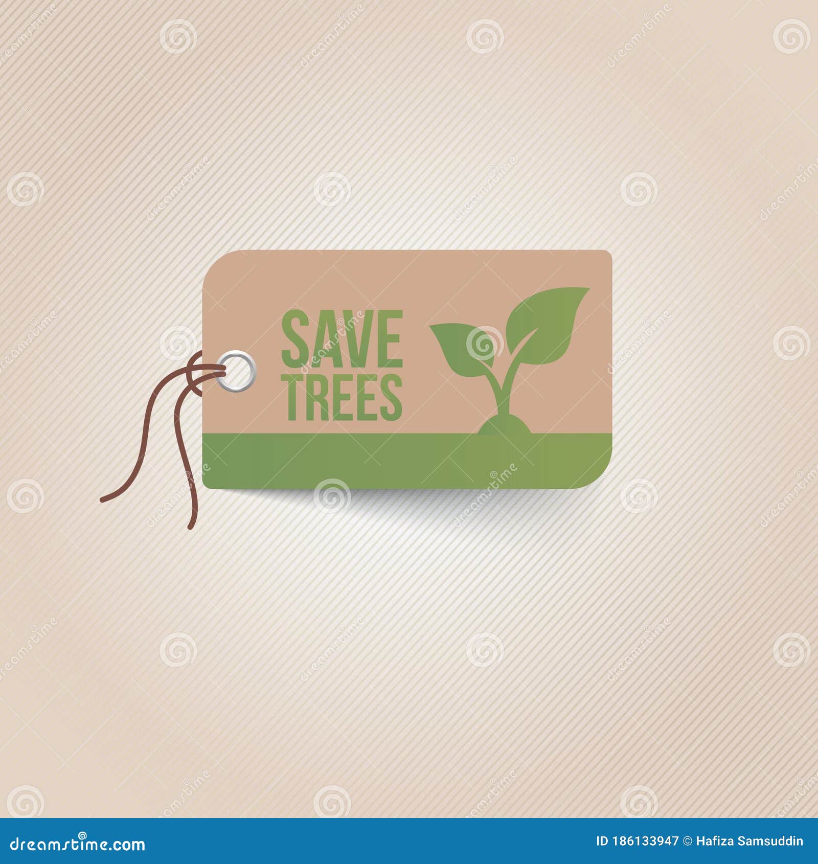 Save Trees Tag. Vector Illustration Decorative Design Stock ...