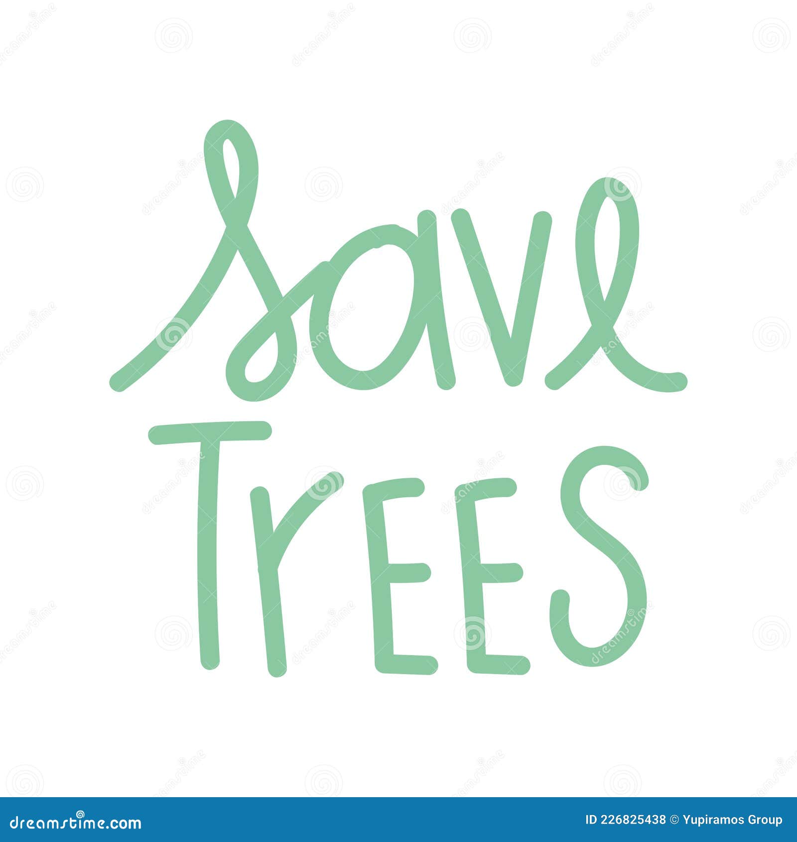 Save trees typography stock vector. Illustration of typography - 226825438