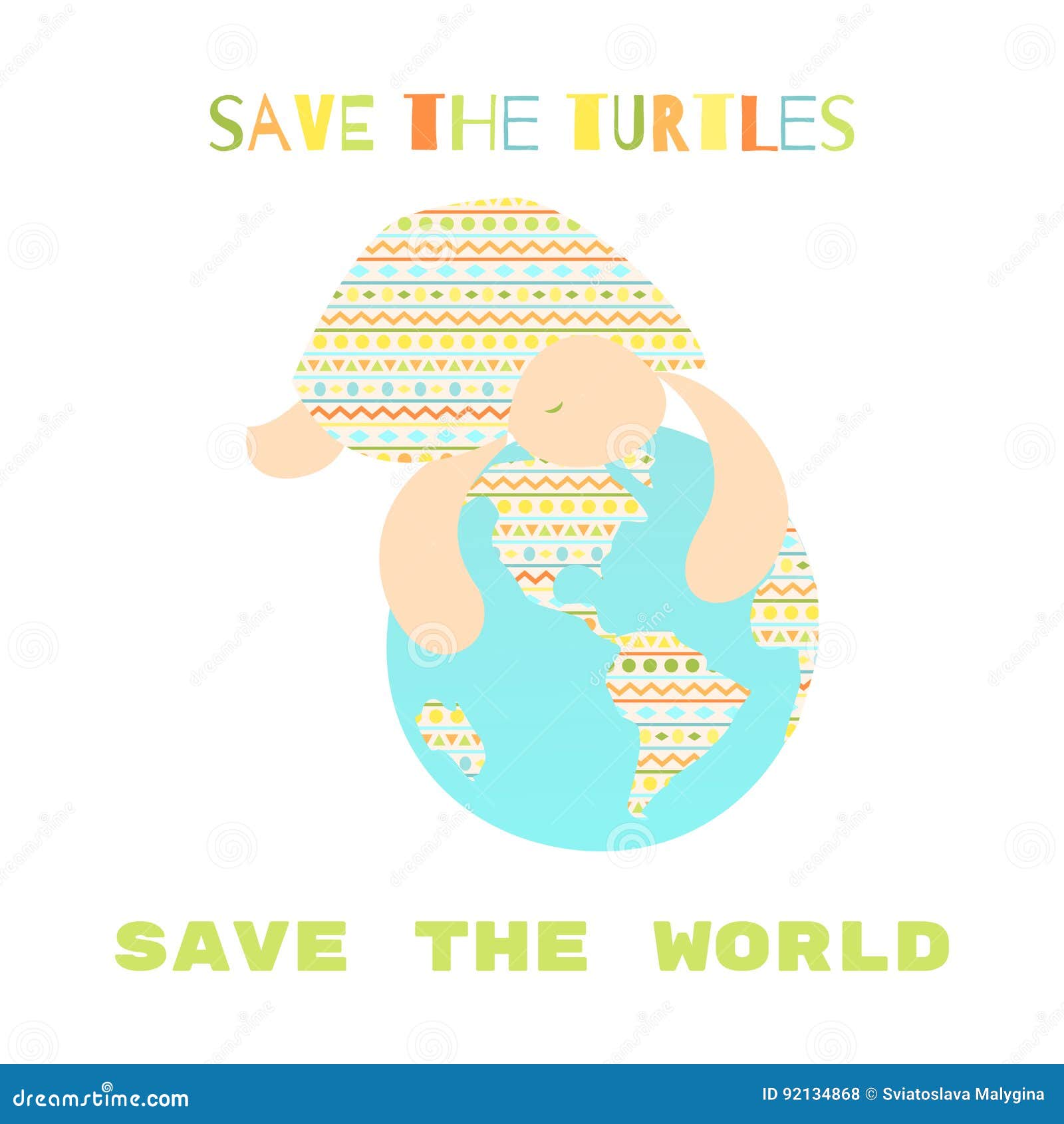 Save the Turtles. Save the World Stock Vector - Illustration of poster ...