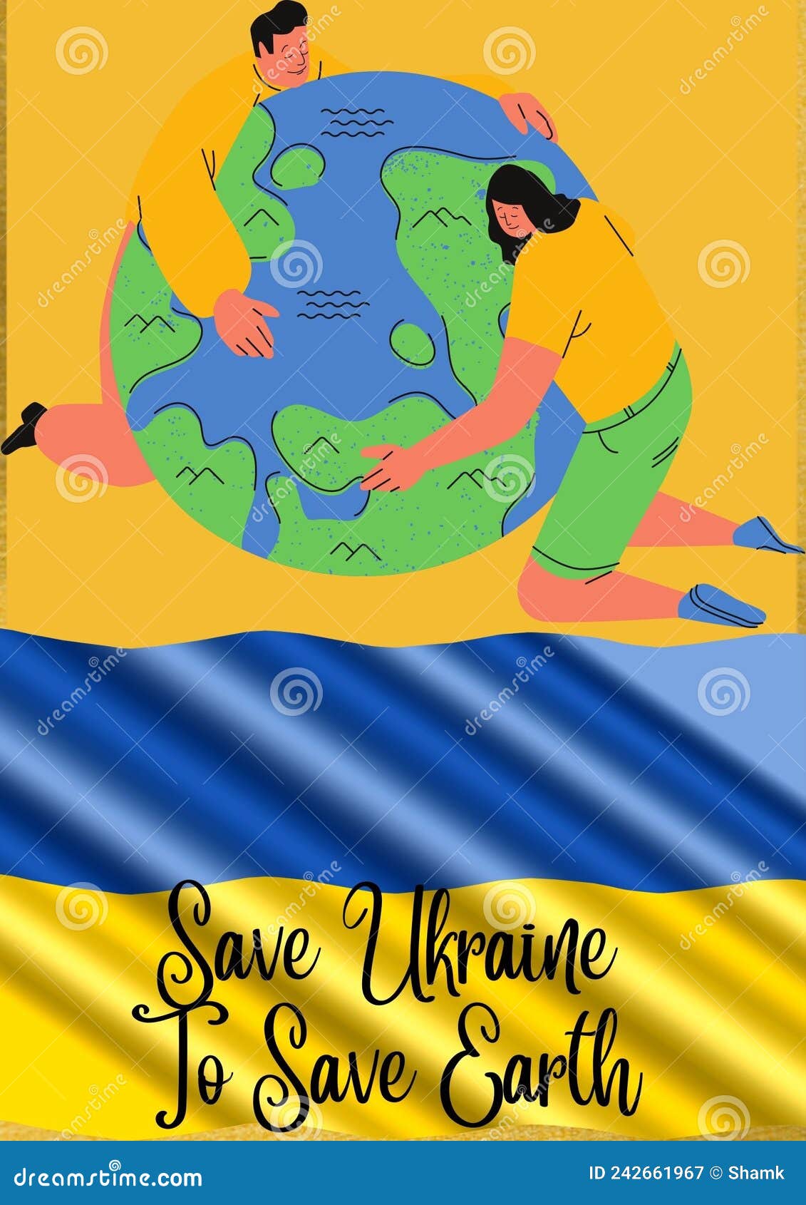 Save Ukraine, Stop War. Background Vector Illustration Of Raising Hand ...