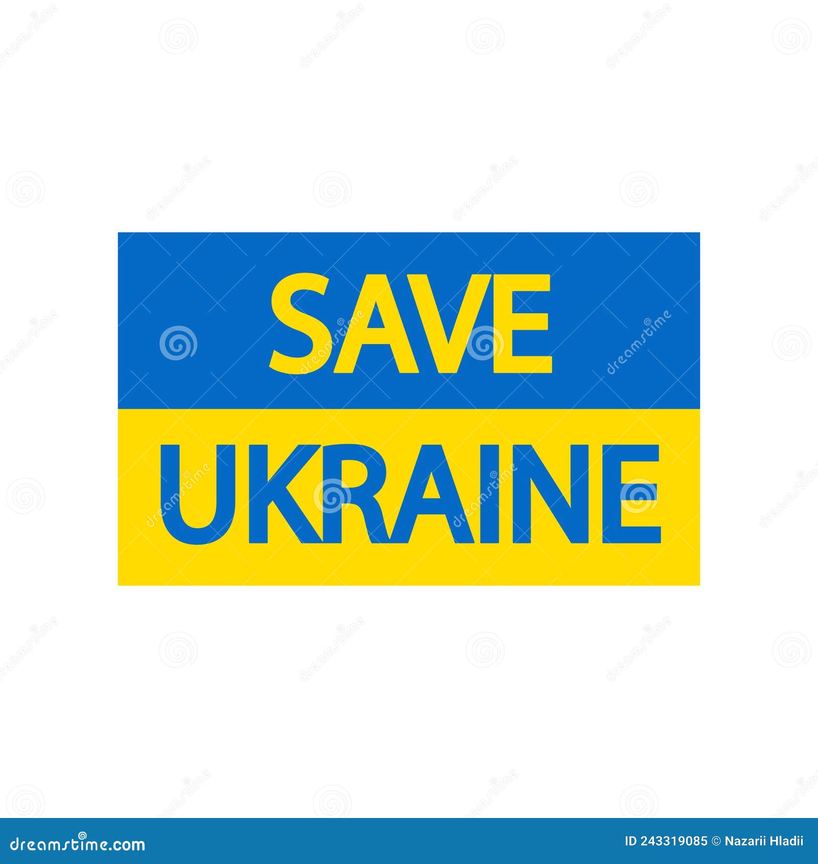 Save Ukraine Sign. Ukrainian National Flag. Vector. Stock Vector ...