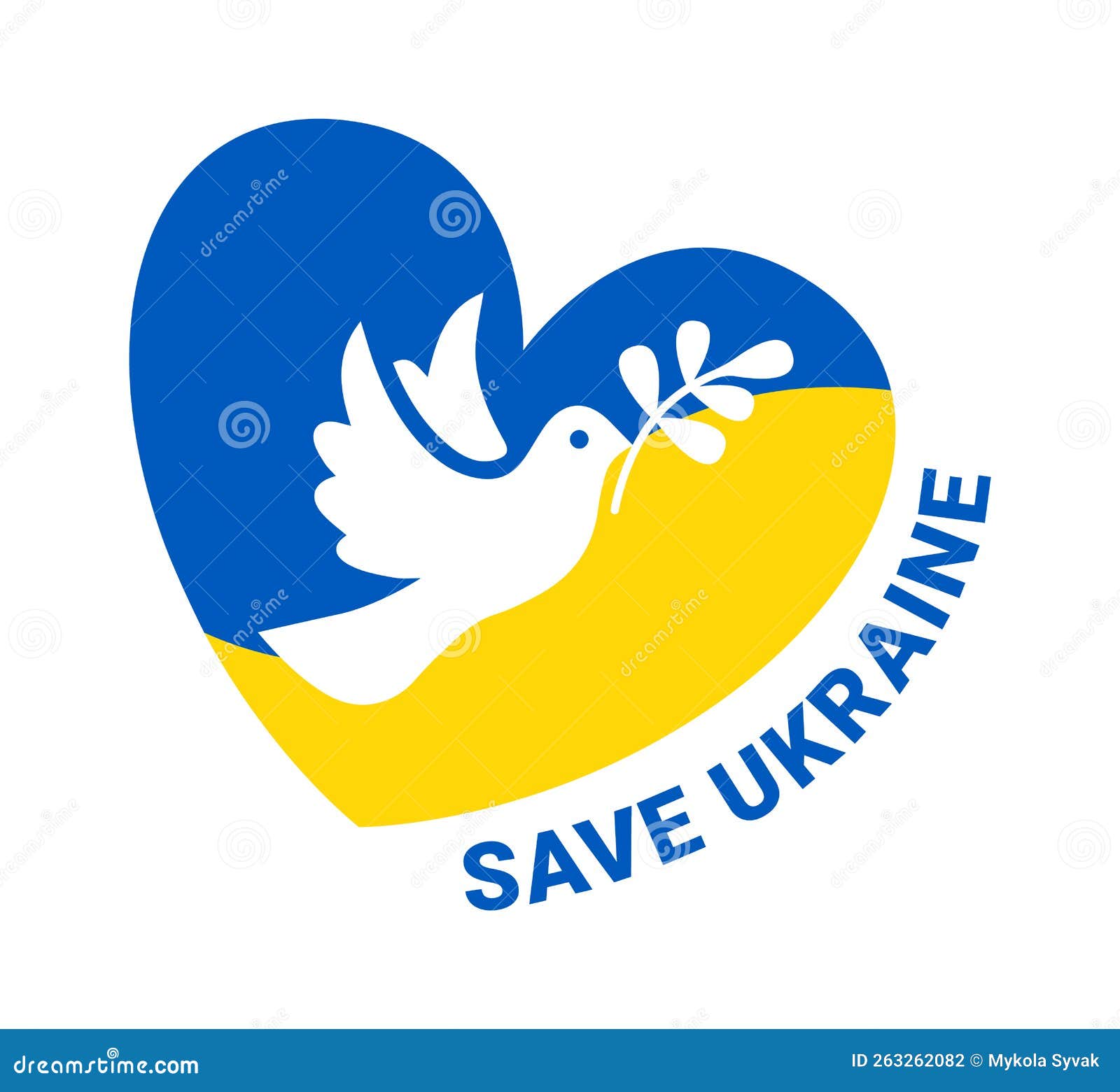 Save Ukraine. Symbol of a Bird in Heart Stock Vector - Illustration of ...