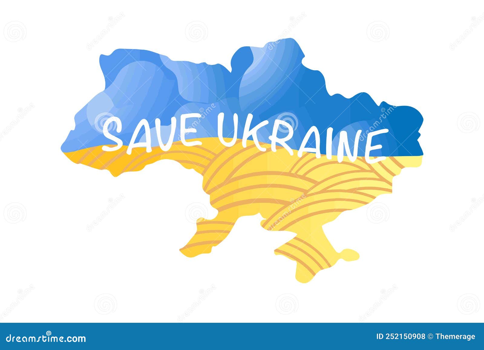 Save Ukraine Vector Map Ukraine Flag Colors Stock Vector - Illustration ...