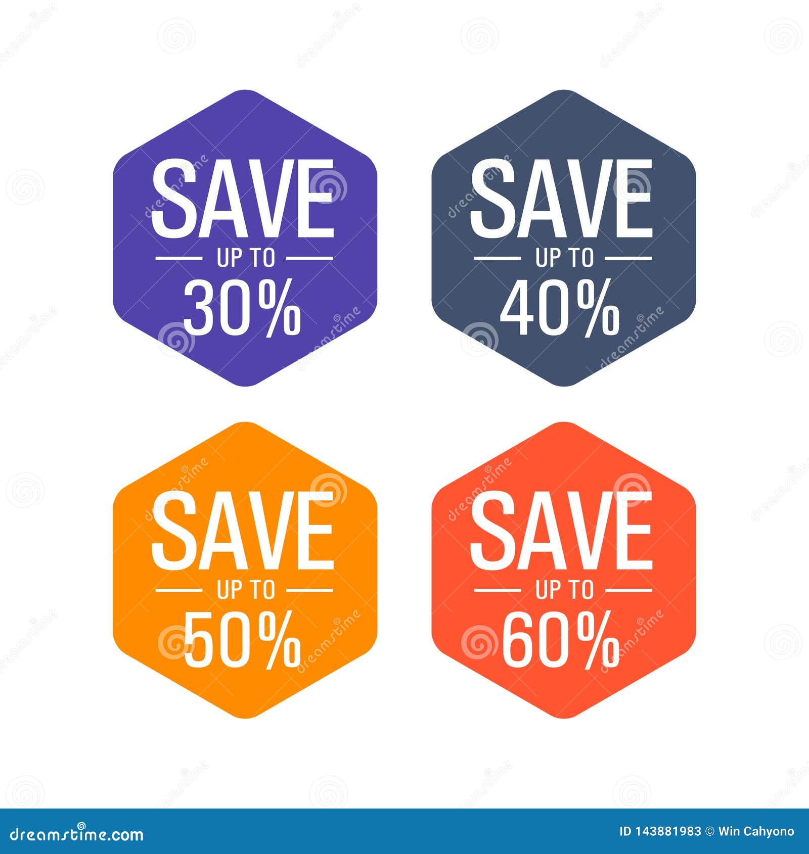 Save Up To 30 ,40 ,50 ,60 Tag, Label Stock Vector - Illustration of ...