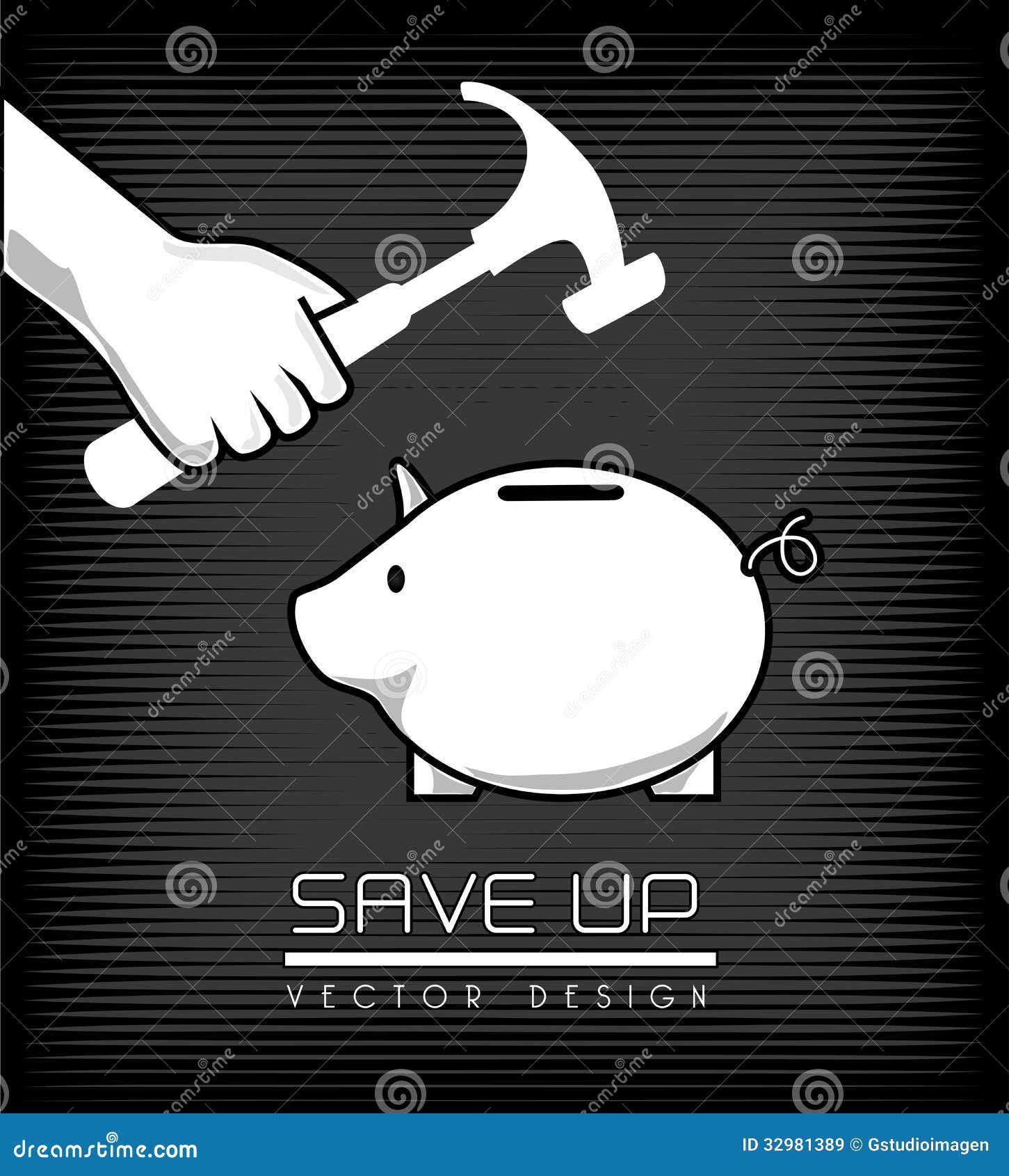 Save up stock vector. Illustration of hand, increase - 32981389