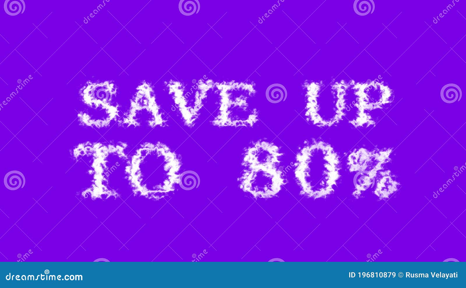 Save Up To 80 Cloud Text Effect Violet Isolated Background Stock ...