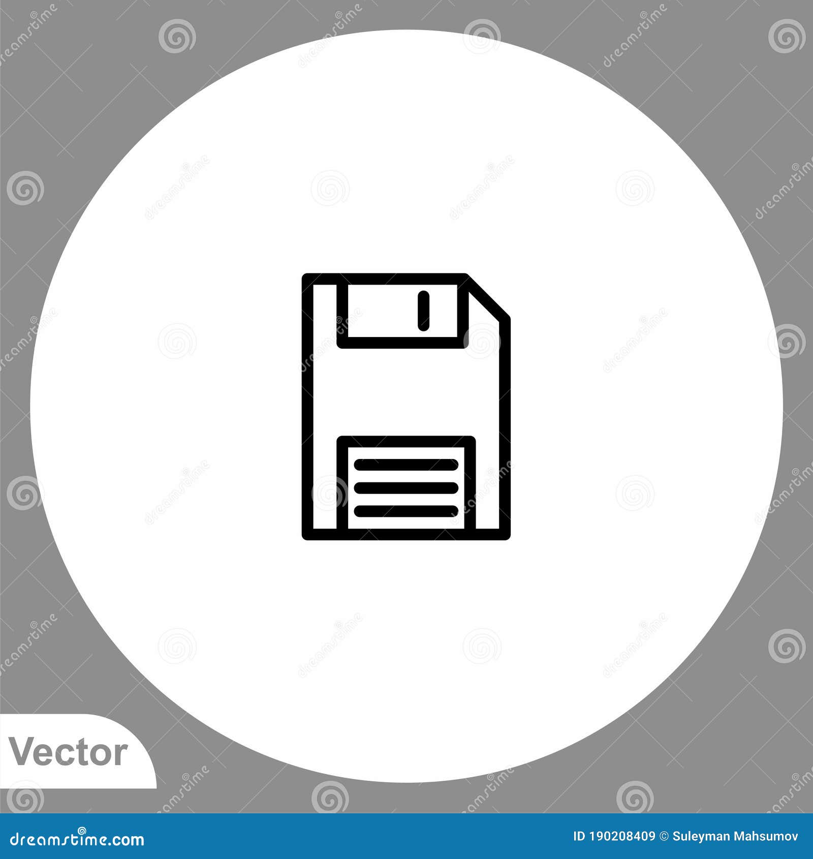 Save Vector Icon Sign Symbol Stock Vector - Illustration of line ...