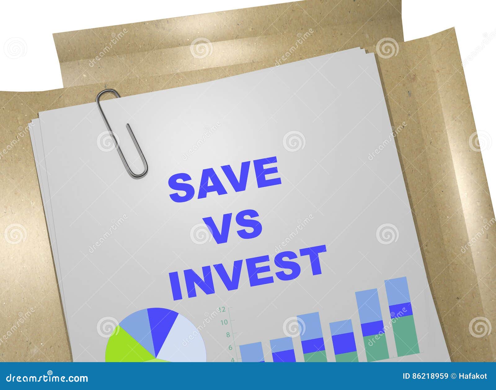 Save vs Invest concept stock illustration. Illustration of account ...