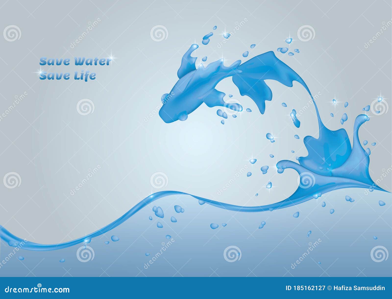 Save Water Background. Vector Illustration Decorative Design Stock ...