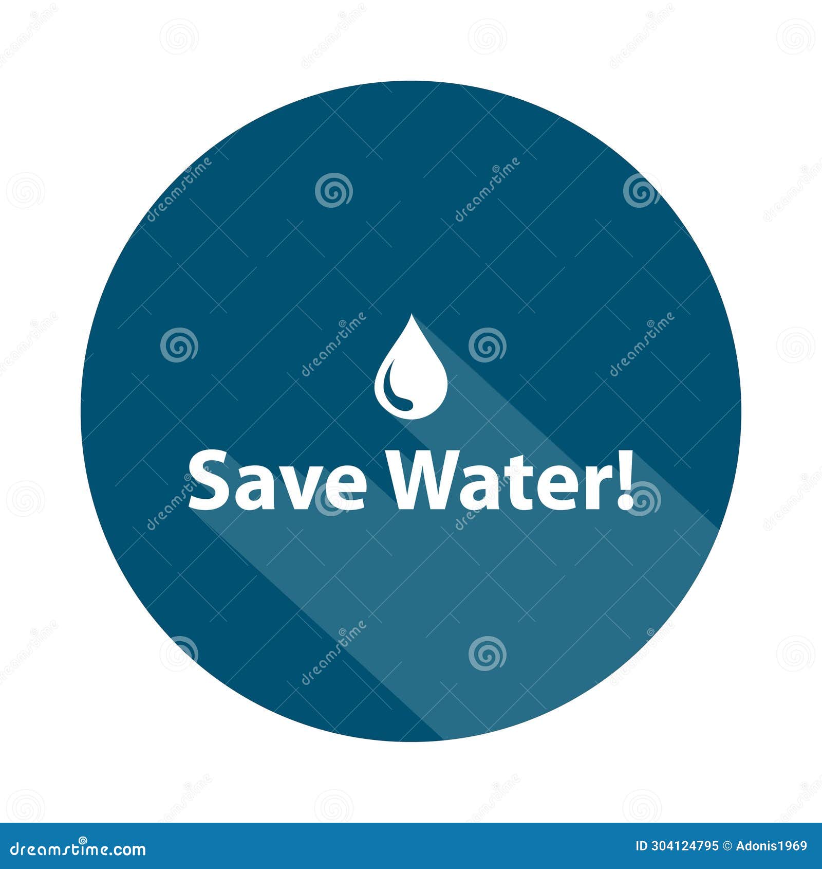 Save water badge on white stock illustration. Illustration of ...