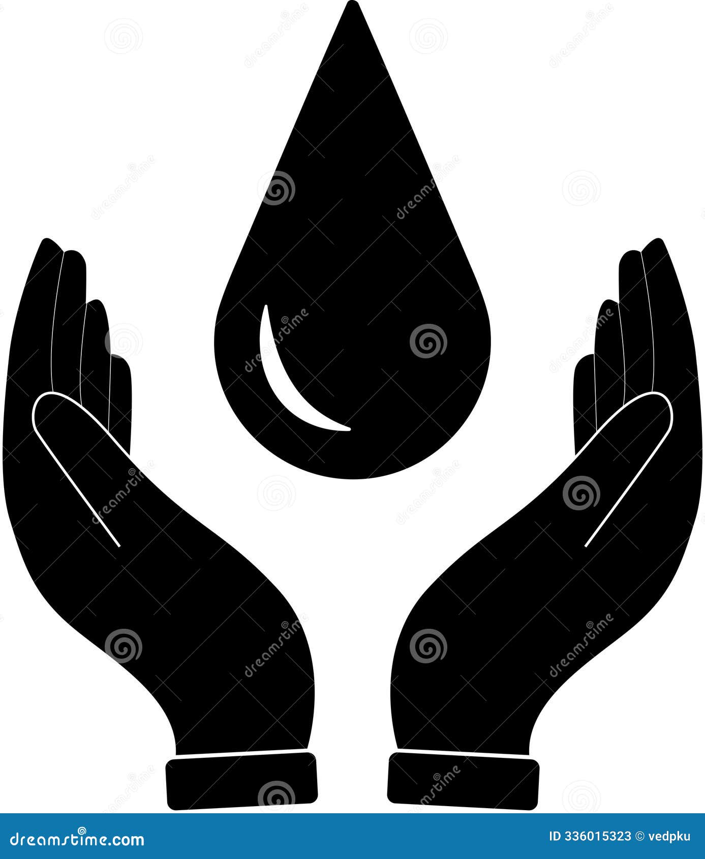 Save Water with Both Hand Symbol, Water Drop in Hand, Save Water Symbol ...