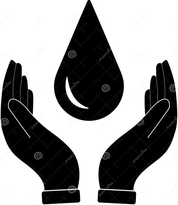 Save Water with Both Hand Symbol, Water Drop in Hand, Save Water Symbol ...
