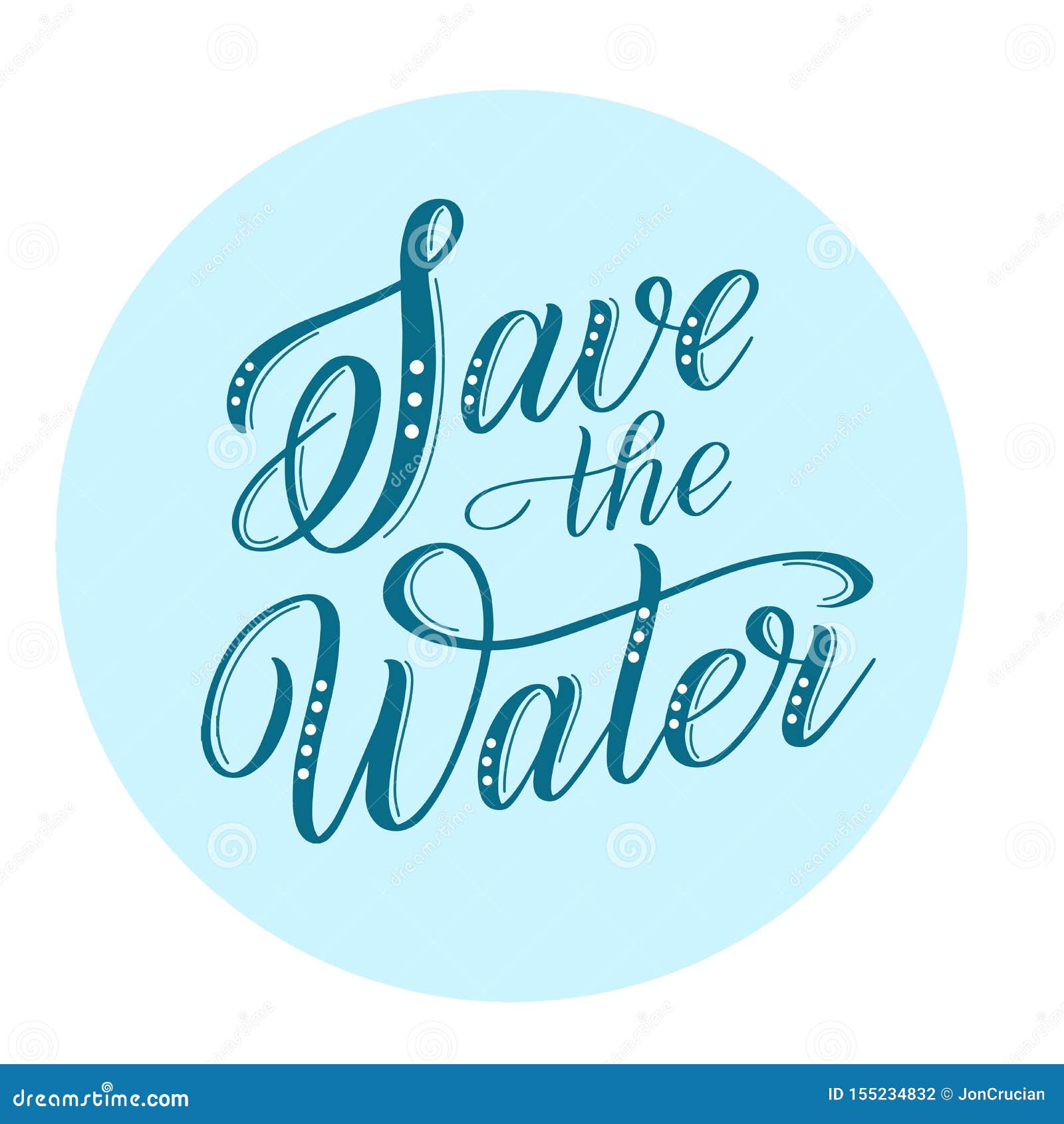 Save The Water. Vector Isolated Cursive. | CartoonDealer.com #155234832