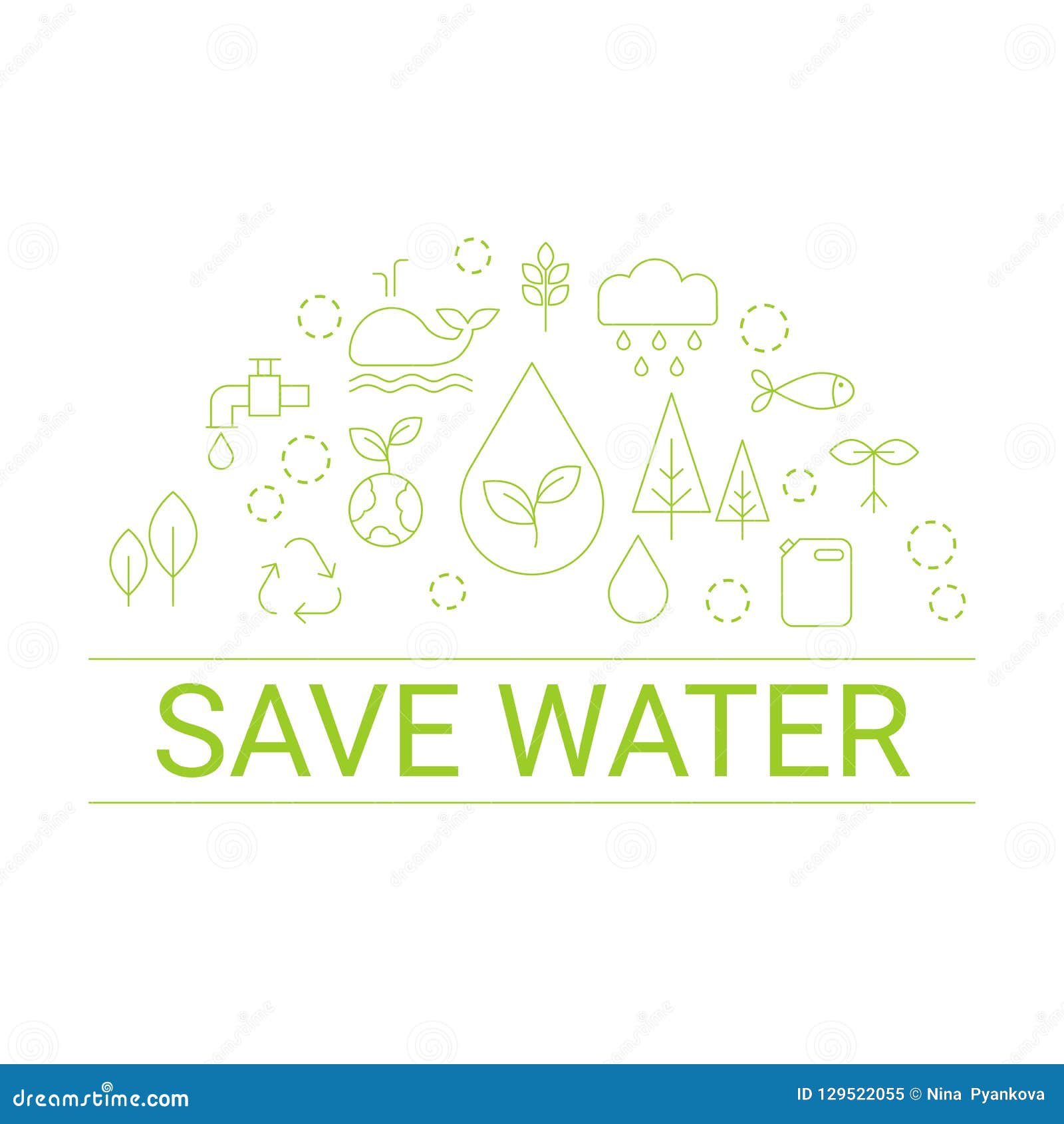Save water concept stock vector. Illustration of global - 129522055
