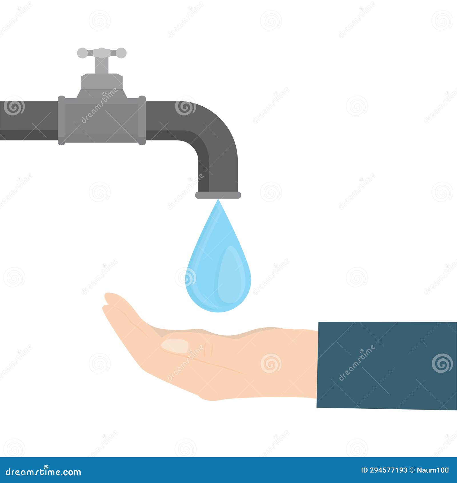 Save Water, Concept Banner. Water Tap, Large Drop Stock Vector ...