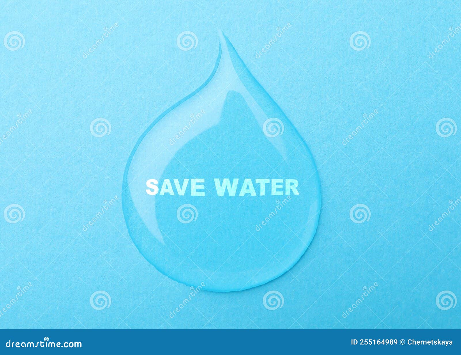 Save Water Concept. Drop on Blue Background Stock Illustration ...