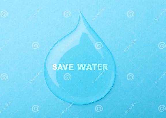 Save Water Concept. Drop on Blue Background Stock Illustration ...