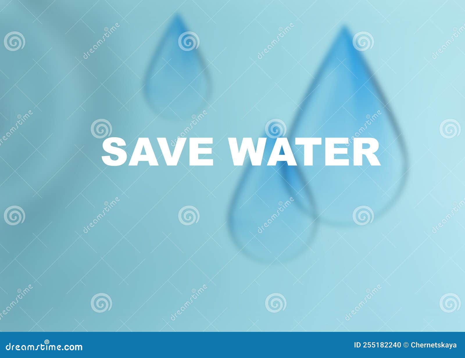 Save Water Concept. Drops on Light Blue Background Stock Photo - Image ...