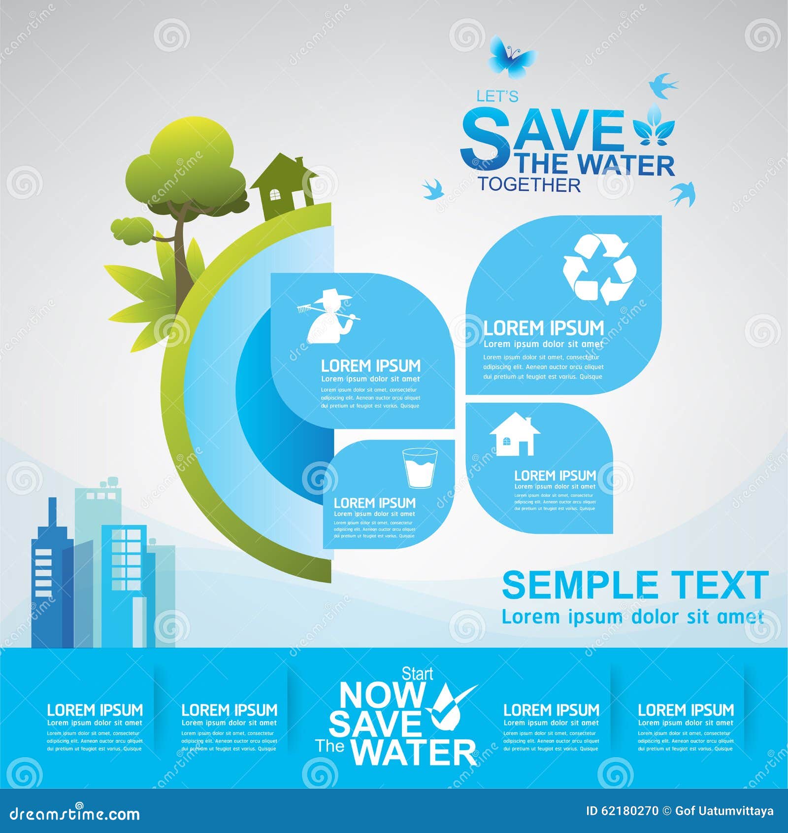 Save the Water Concept stock vector. Illustration of clean - 62180270