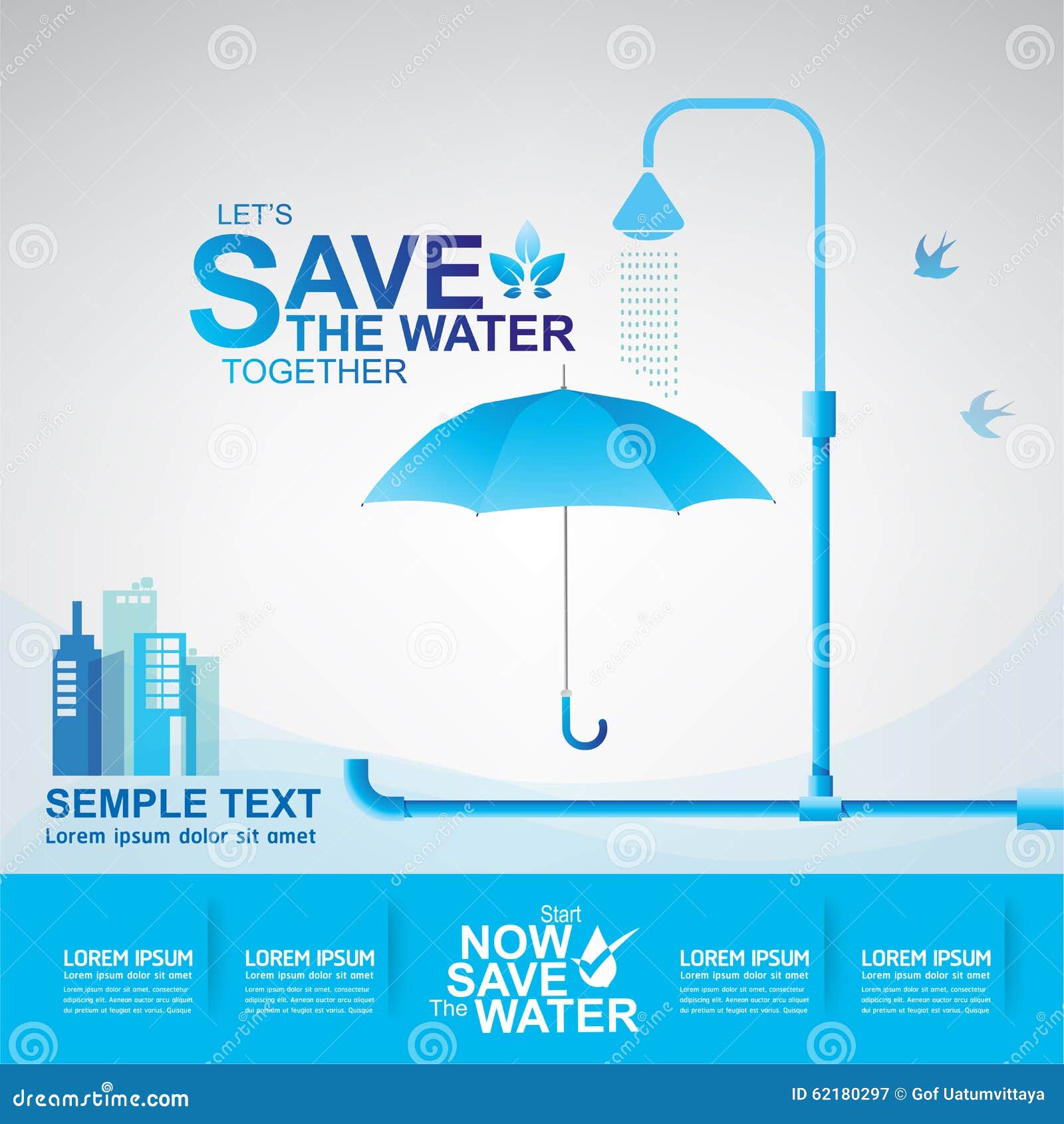 Save the Water Concept stock vector. Illustration of care - 62180297