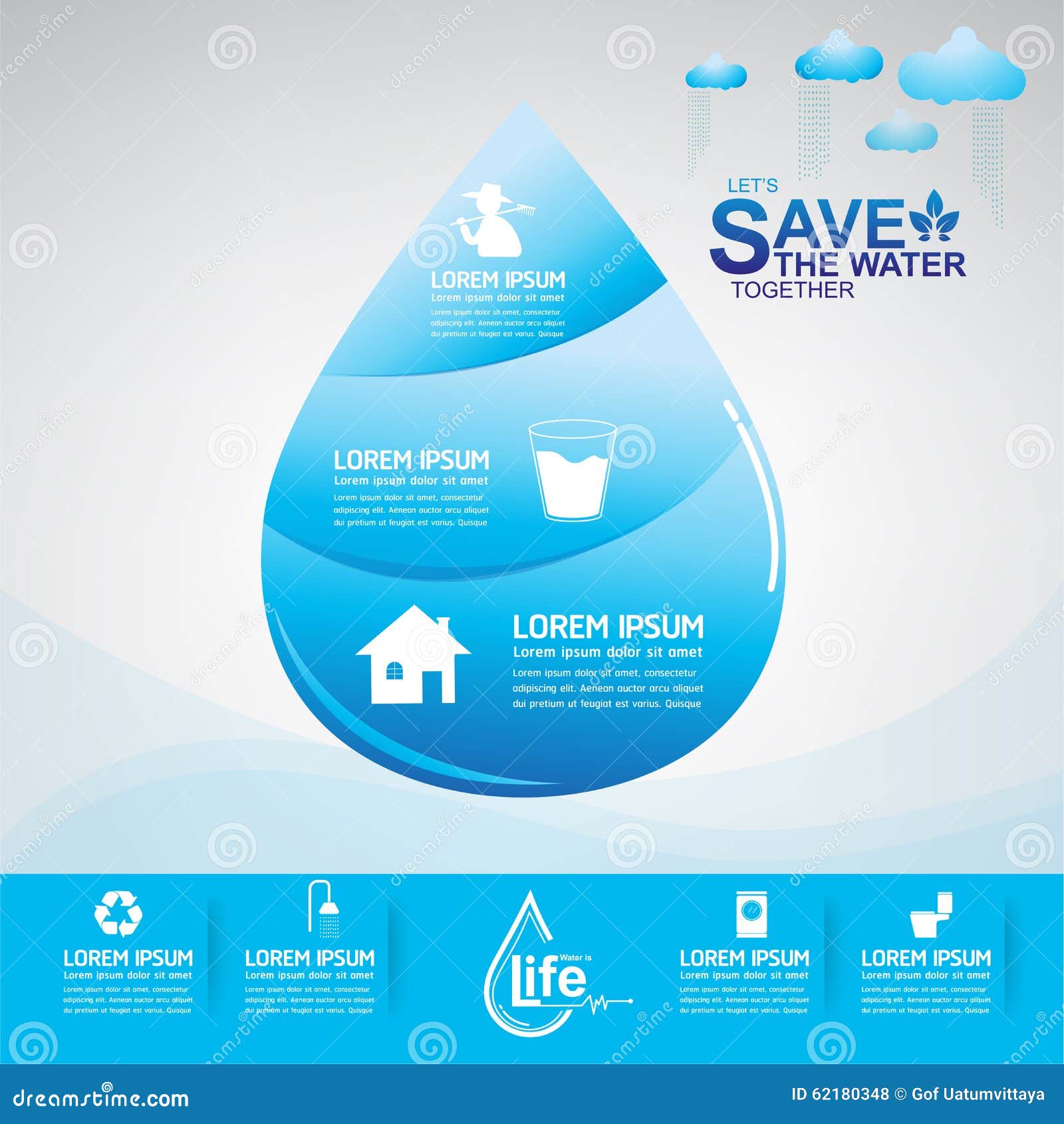 Save the Water Concept editorial stock photo. Illustration of ...