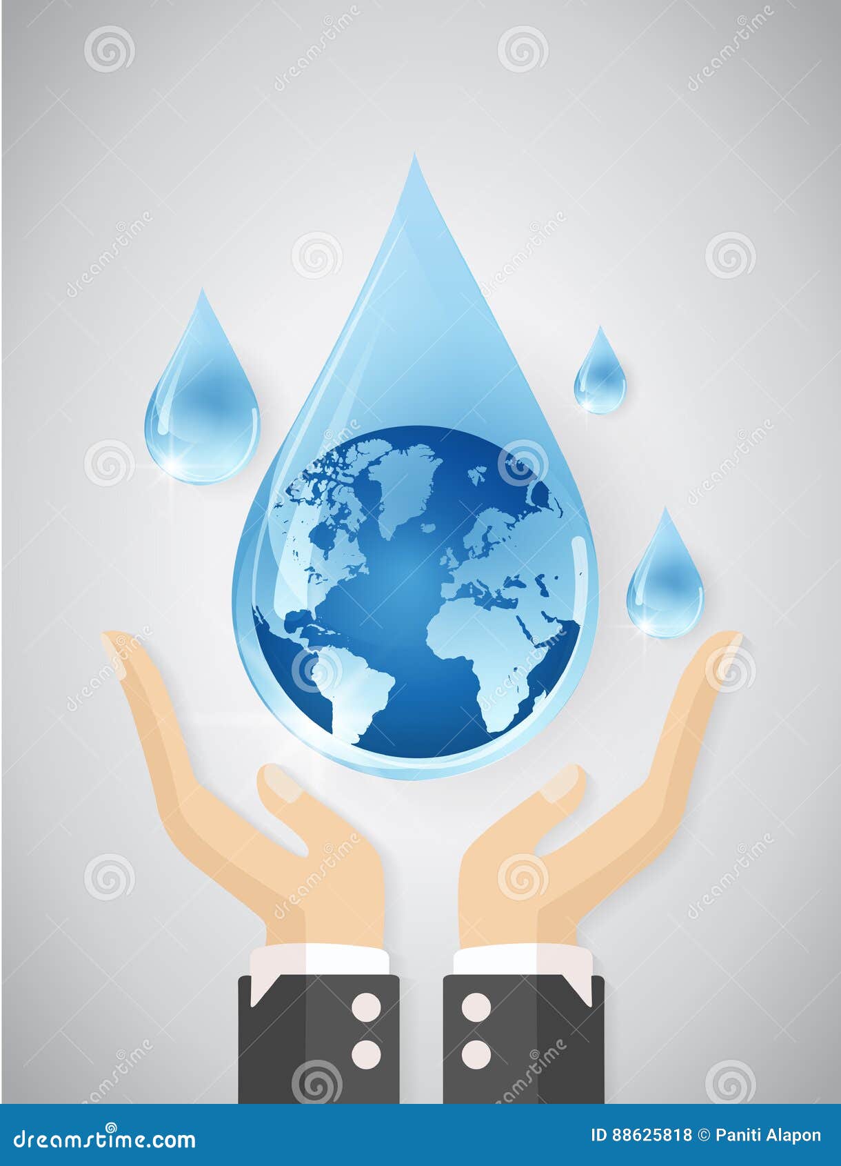 Save Water Concept with Hand Stock Vector - Illustration of protection ...
